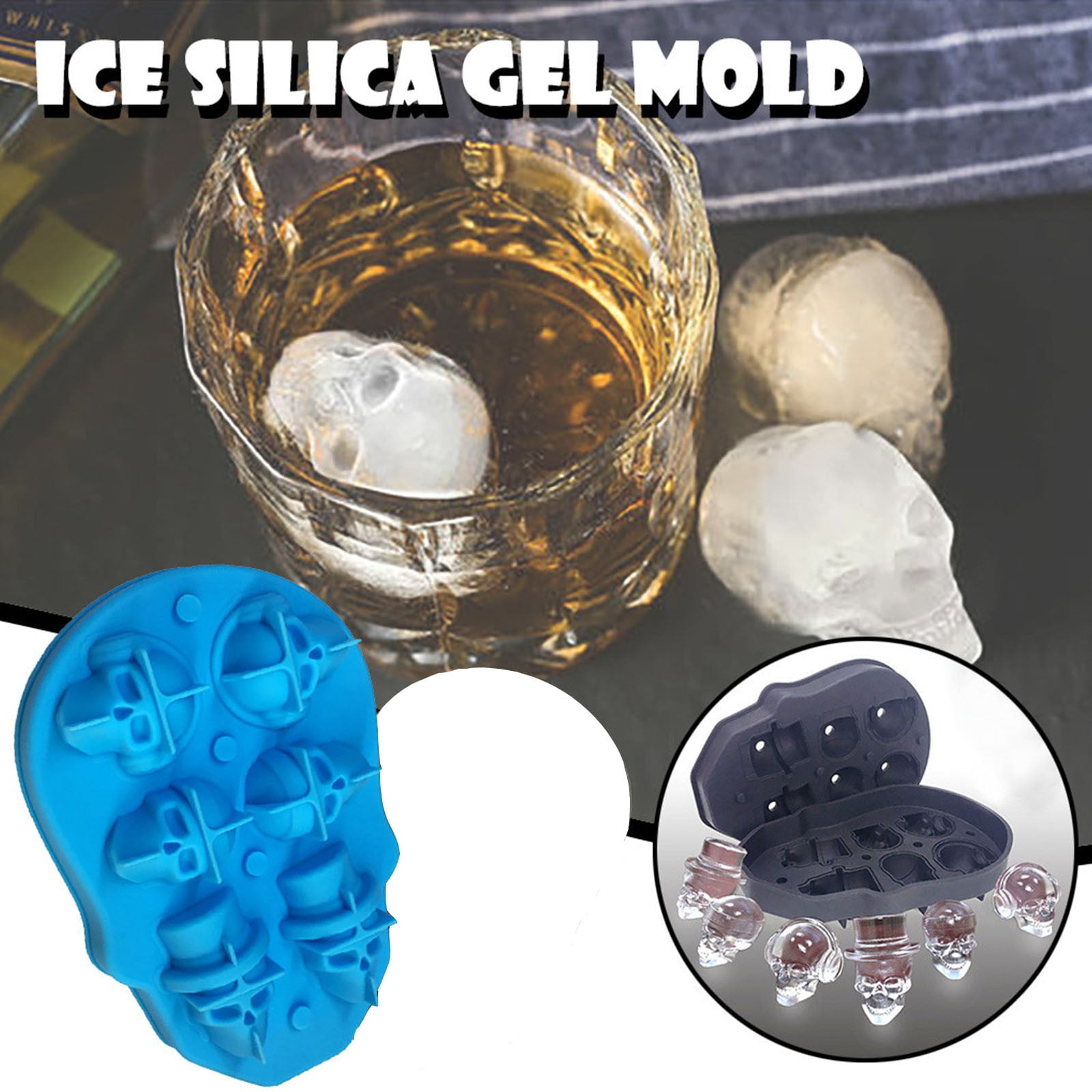 PeiBai Skull Ice Ice Box 6 Skull Ice Whiskey Ice Ice - Walmart.com