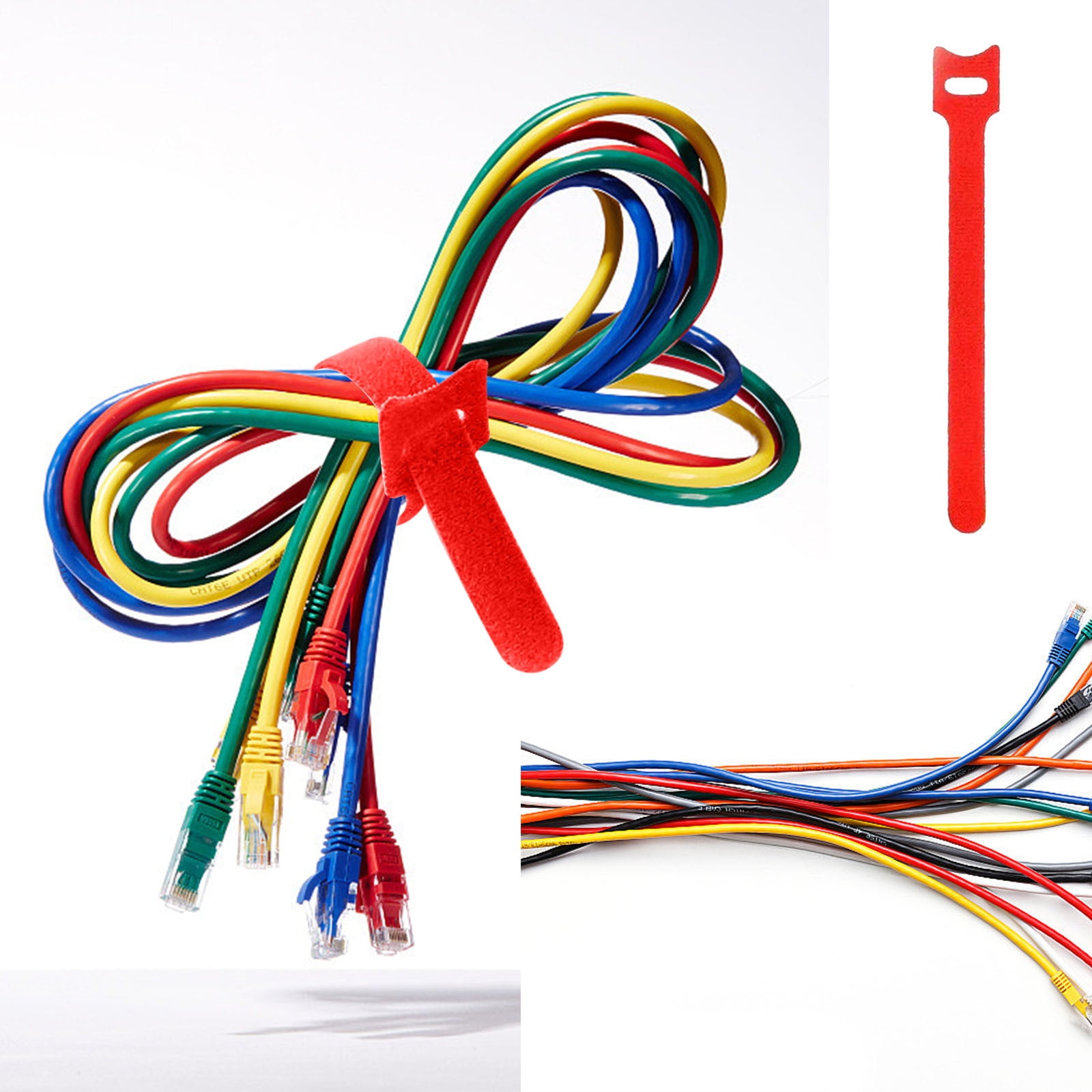 PeiBai T-Type Back-To-Back Cable Ties Cable Data Cable Management Tape ...