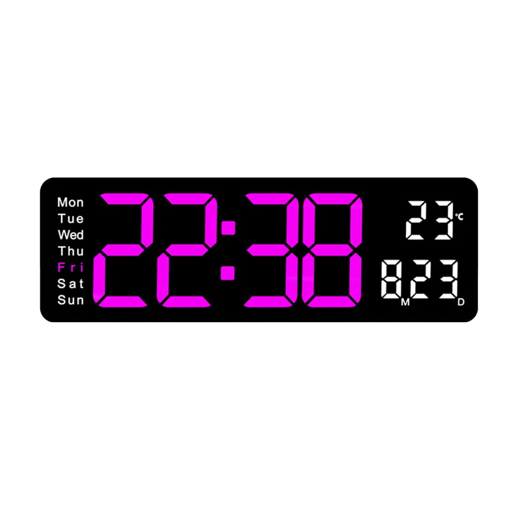 Peiiwdc 15'' Digital Wall Clock, Large LED Display Alarm Clock Adjust ...