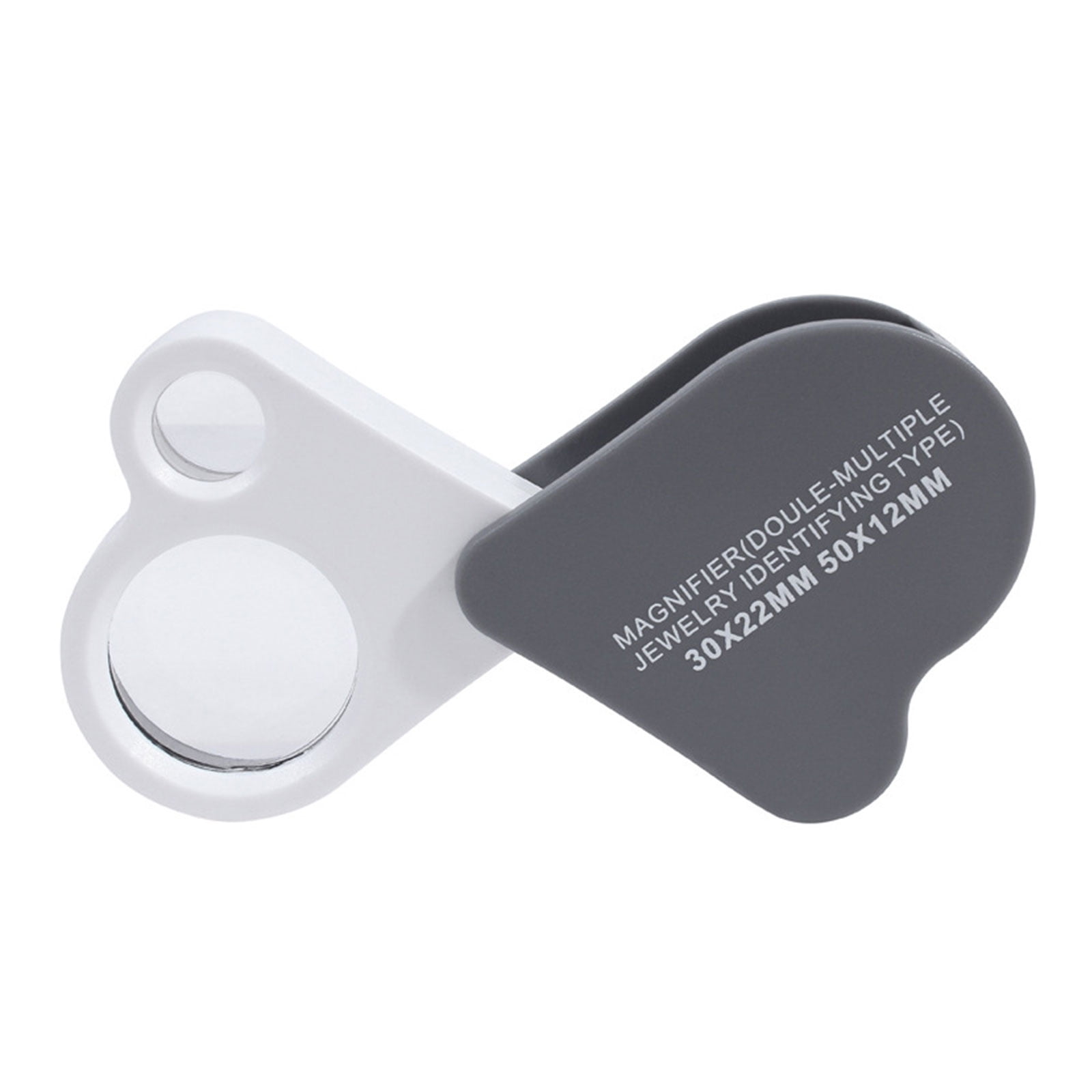 Peiiwdc 30X 50X Glass Double Lens Eye Loupe Pocket Magnifier Handheld ...