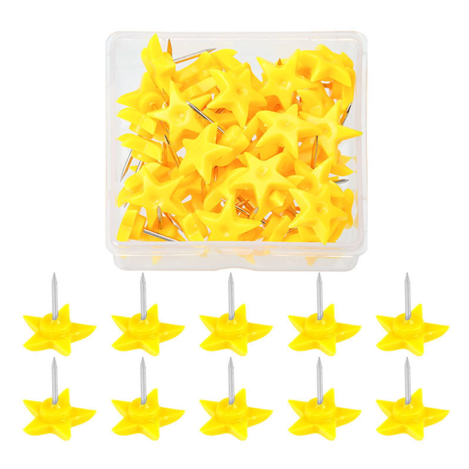 Peiiwdc 50Pcs Push Pins Cork Notice Board Thumb Tacks Drawing Pins ...