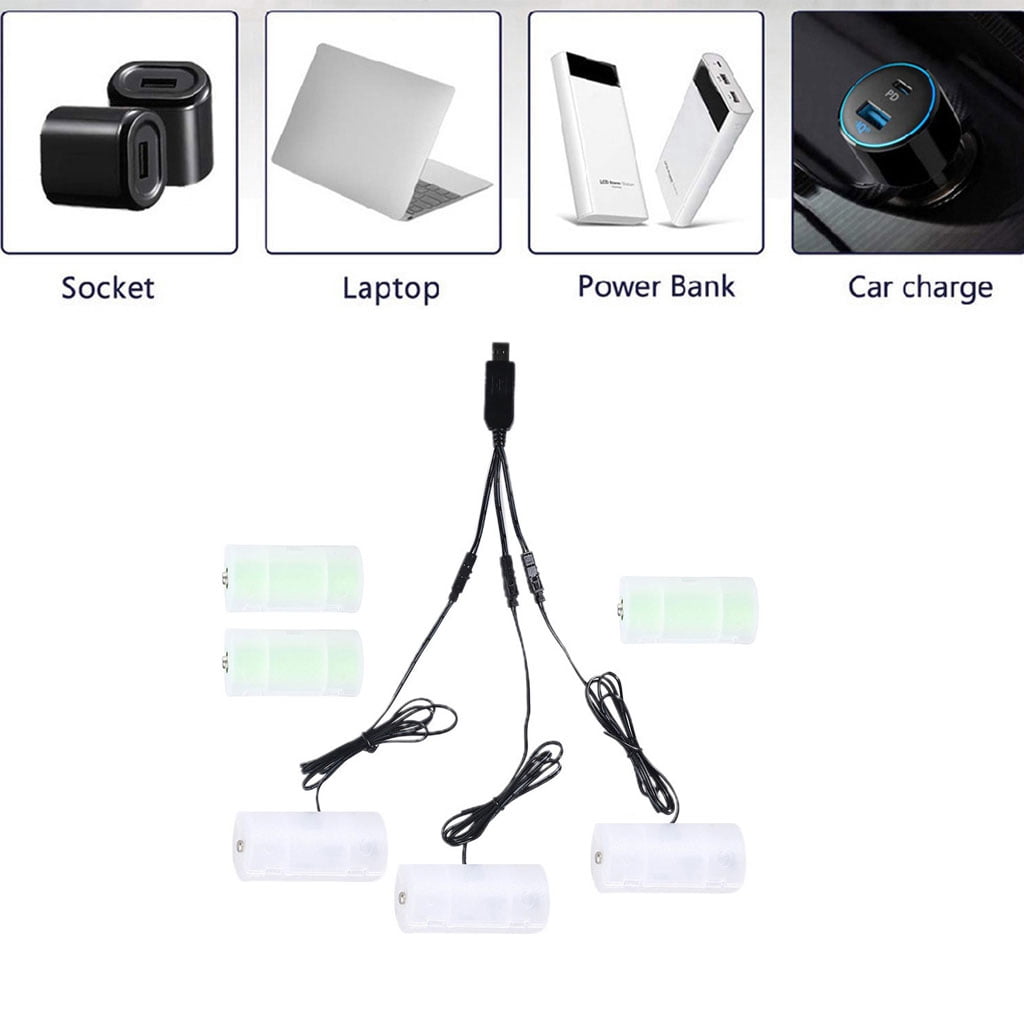 Peiiwdc Battery Eliminator, 3 in 1 D Battery to USB Electric Converter ...