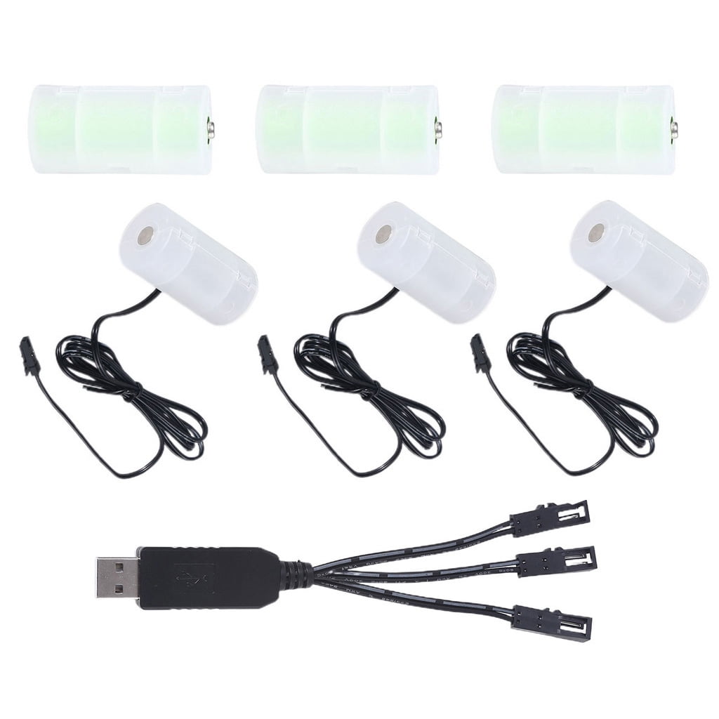 Peiiwdc Battery Eliminator, 3 in 1 D Battery to USB Electric Converter ...
