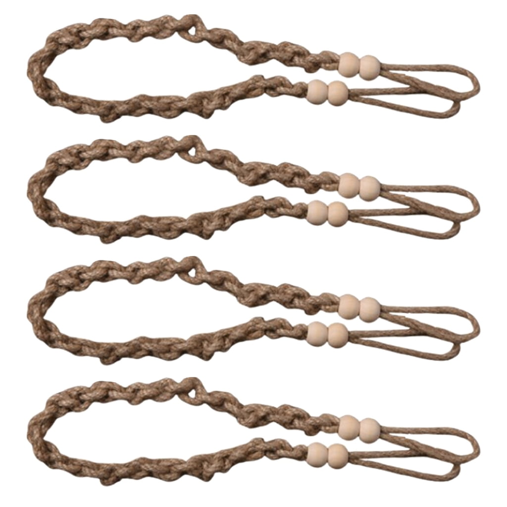 Peiiwdc Braided Woven Rope Curtain Tiebacks 4 Pack Window Drapery ...