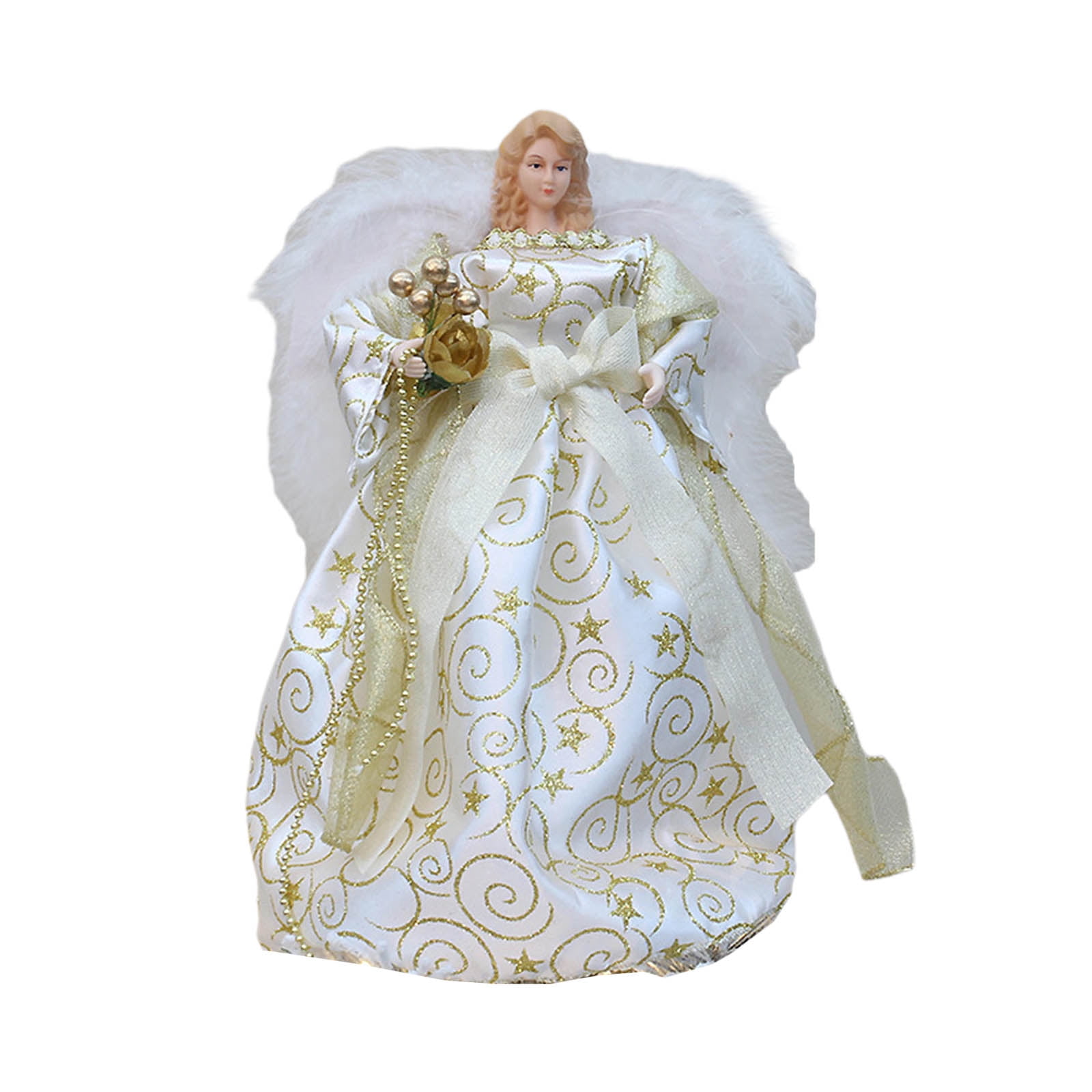 Peiiwdc Christmas Tree Toppers Girl Shaped Ornament Angeled Statue ...
