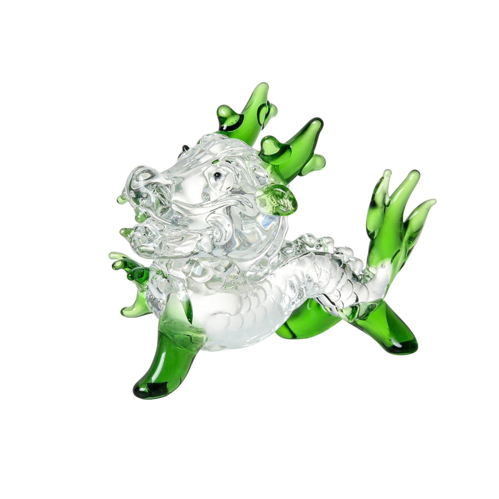 Peiiwdc Crystal Dragon Statue Chinese Shui Dragon Figurines for Wealth ...