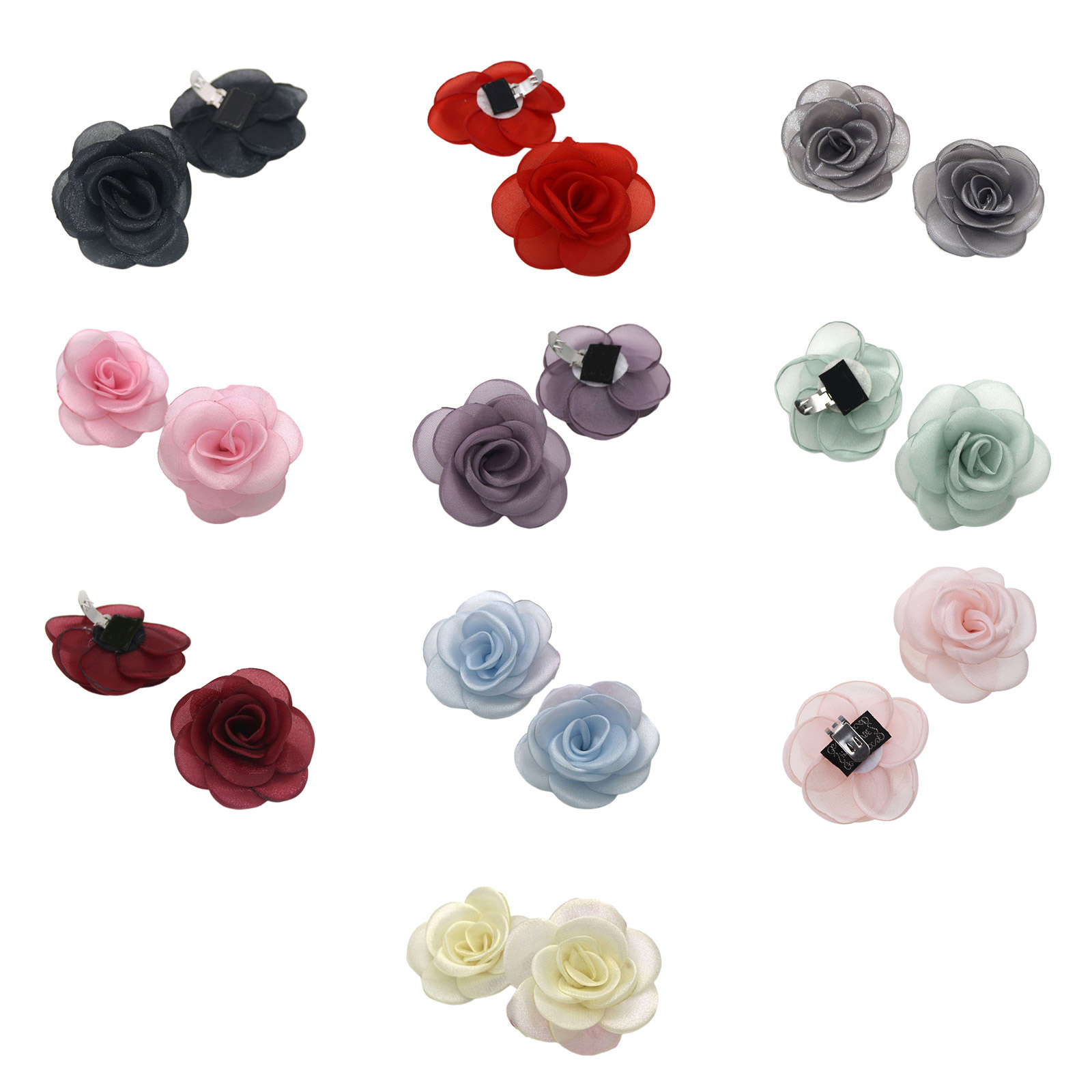 Peiiwdc Detachable Fashion Shoe Clips Fabric Rose Flower Shoes Buckles ...