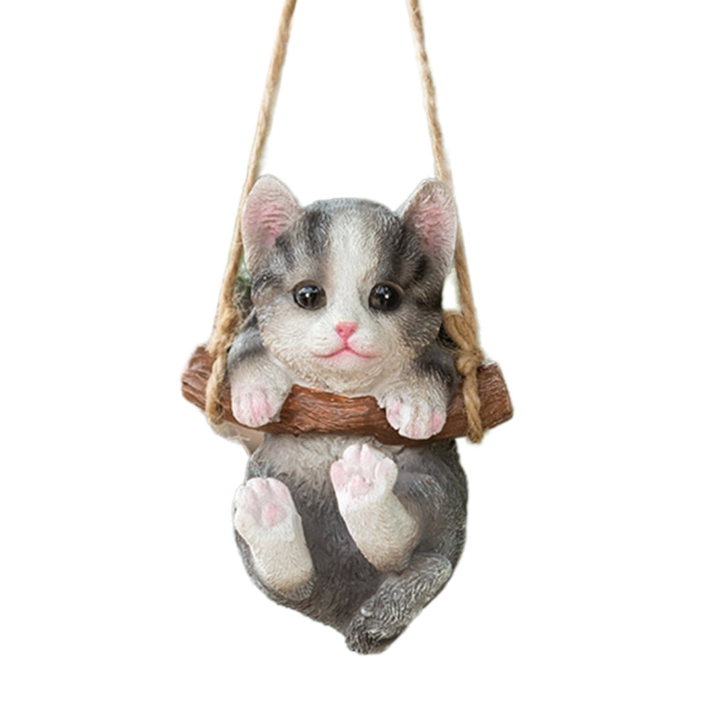 Peiiwdc Hanging Swing Animal Statue Garden Animal Resin Figure Ornament ...