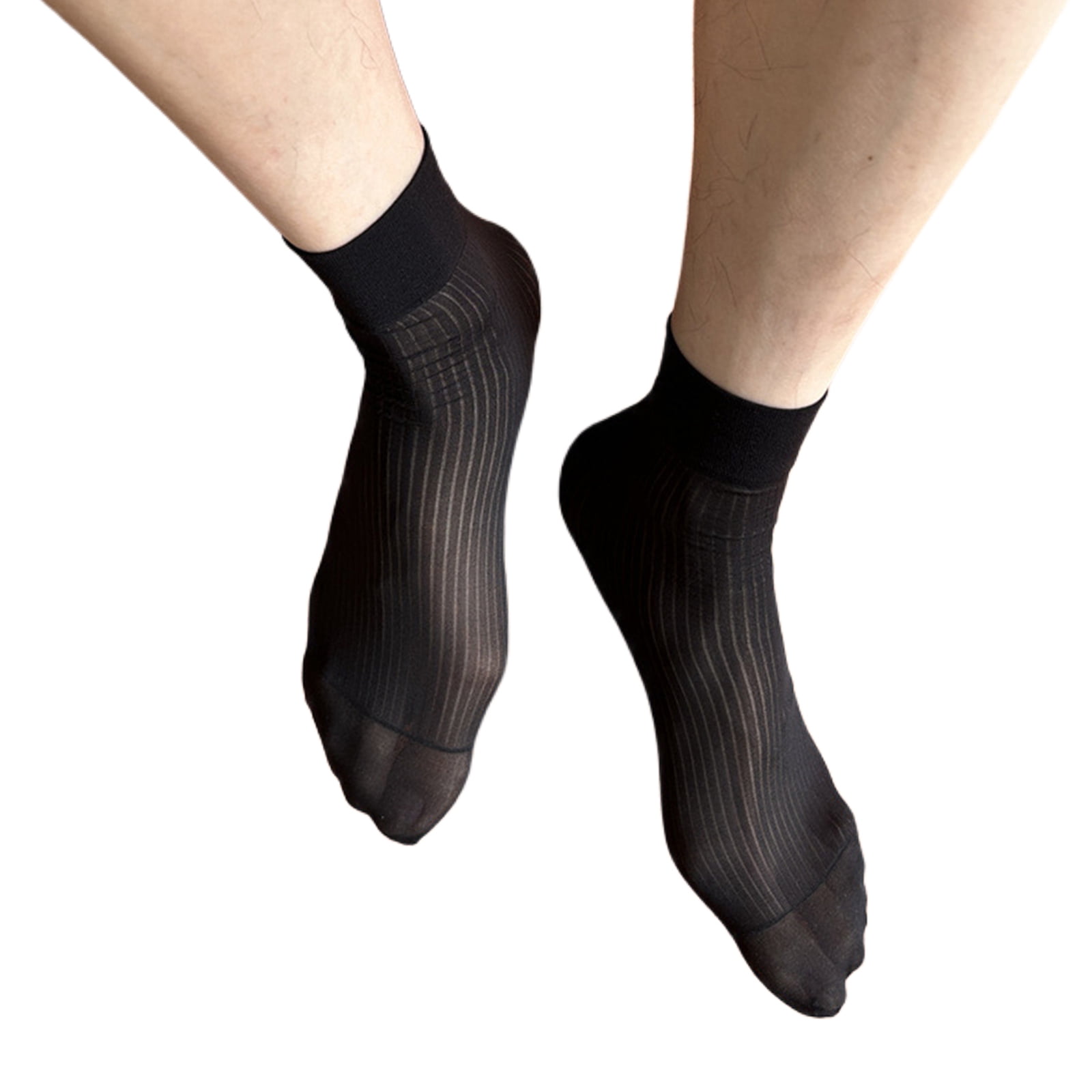 Peiiwdc Mens Nylon Sheer Suit Socks Business Dress Socks Elastic Thin ...