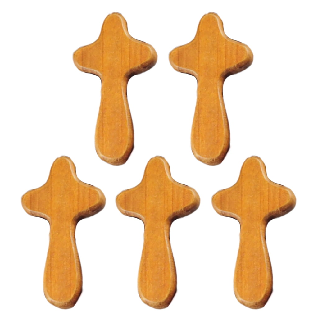 Peiiwdc Pack of 5 Wood Prayer Holding Crosses for Comfort and ...