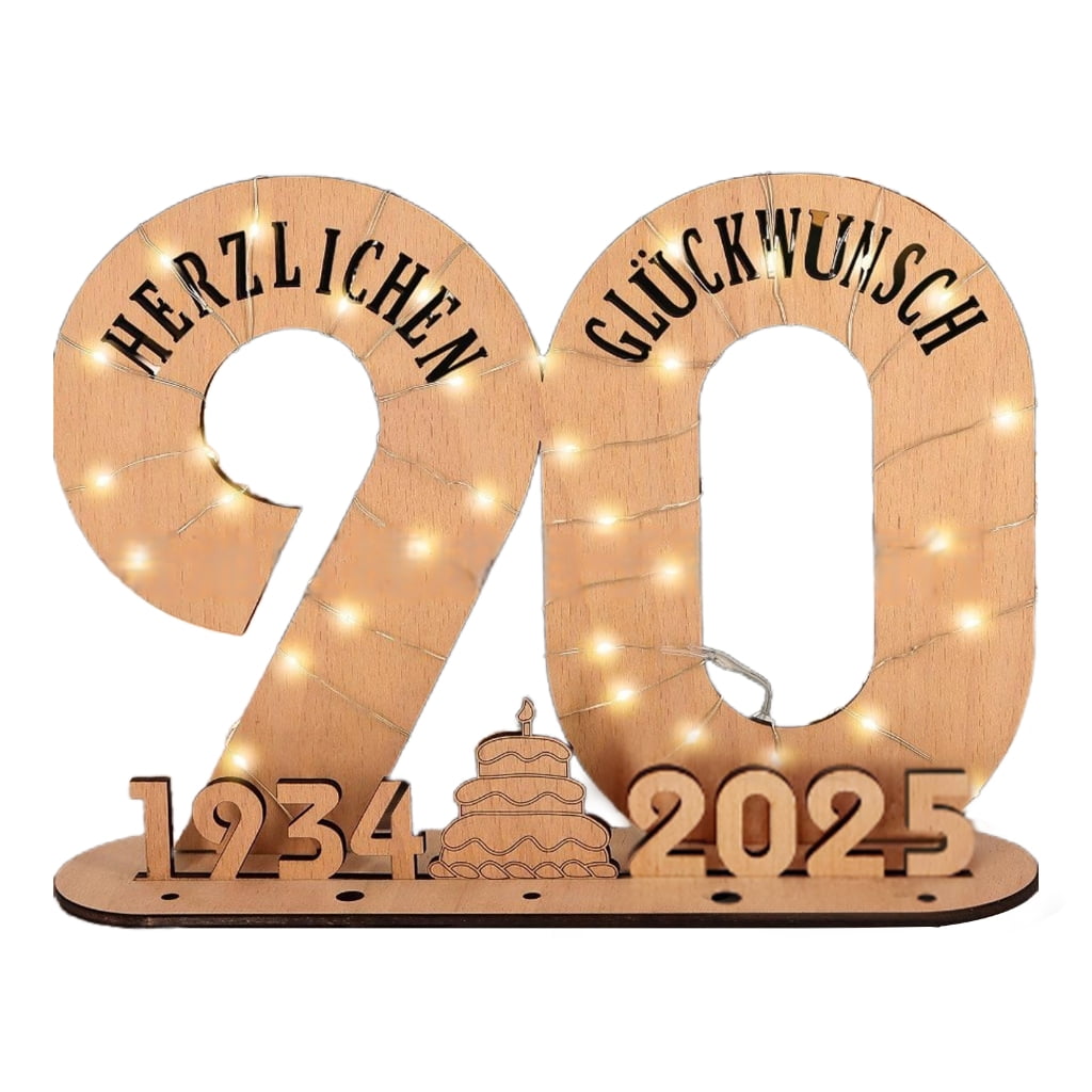 Peiiwdc Personalizing Birthday Wooden Number Plaques with LED Light and ...