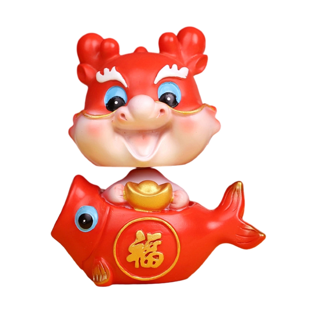 Peiiwdc Resin Chinese Dragon Figure 2024 Dragon Statue Fengshui Ingot ...