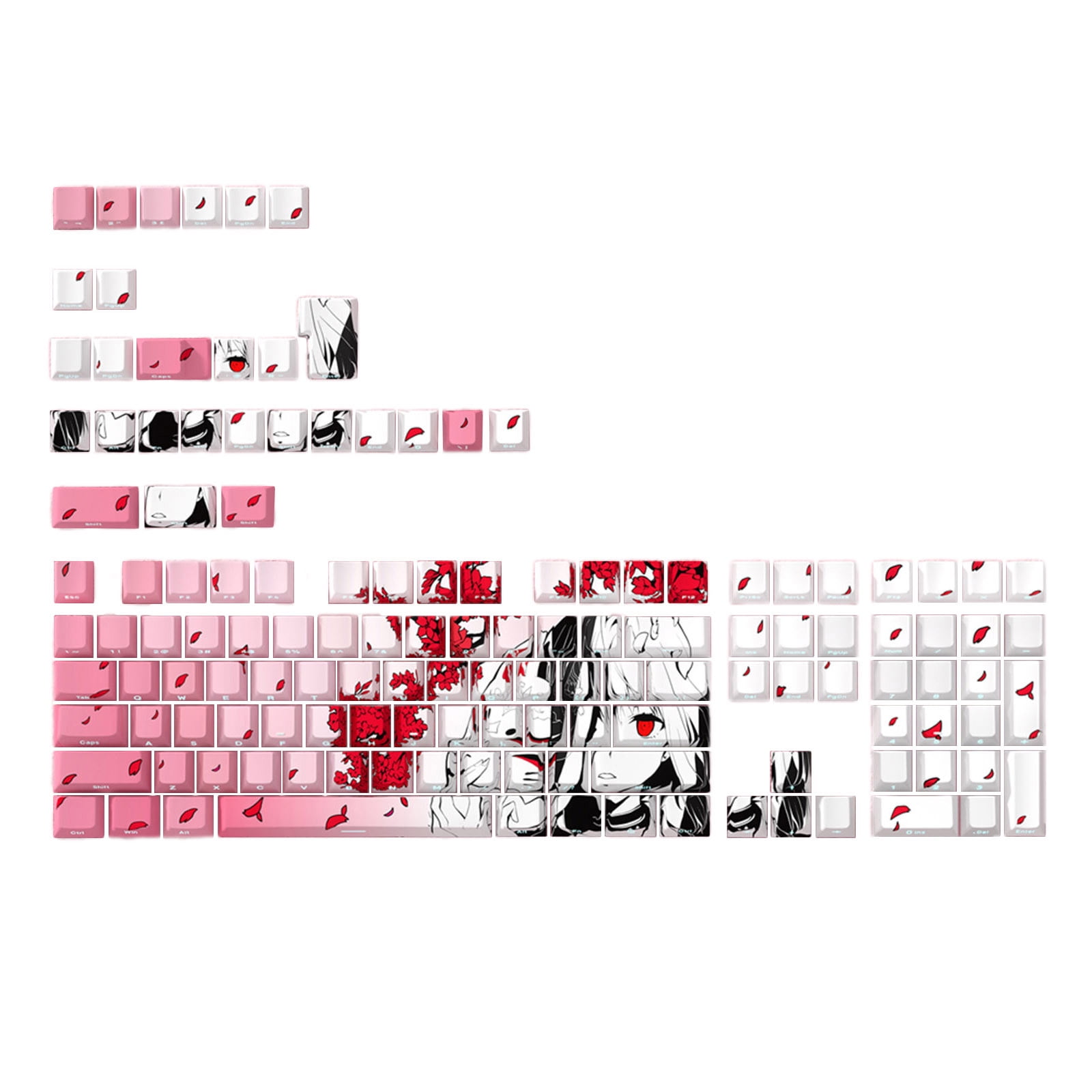 Peiiwdc Side Print Translucent Keycaps, 136Keys Ergonomic Backlit ...
