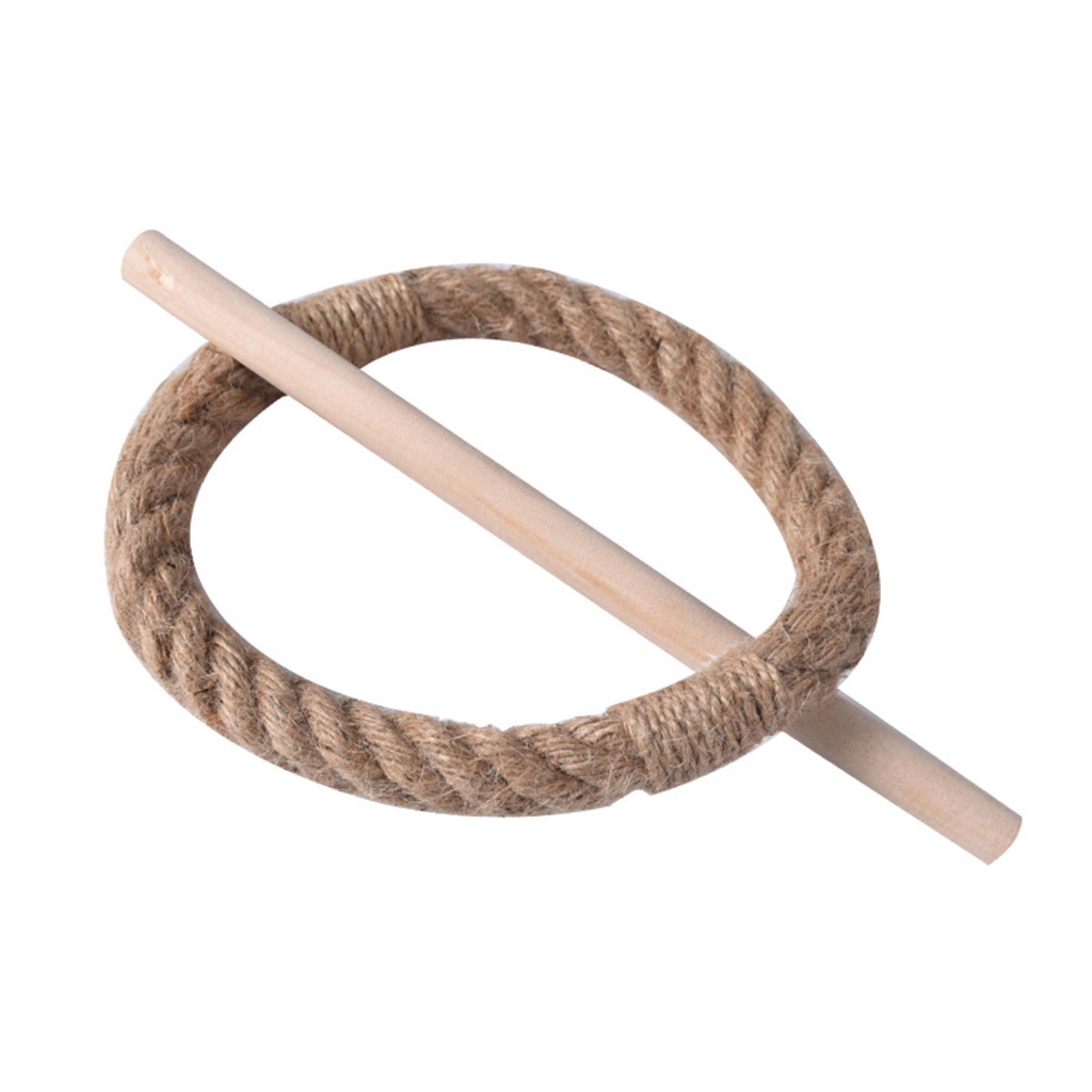 Peiiwdc Solid Wood Stick Curtain Buckle Cotton Rope Jutes Rope Simple ...