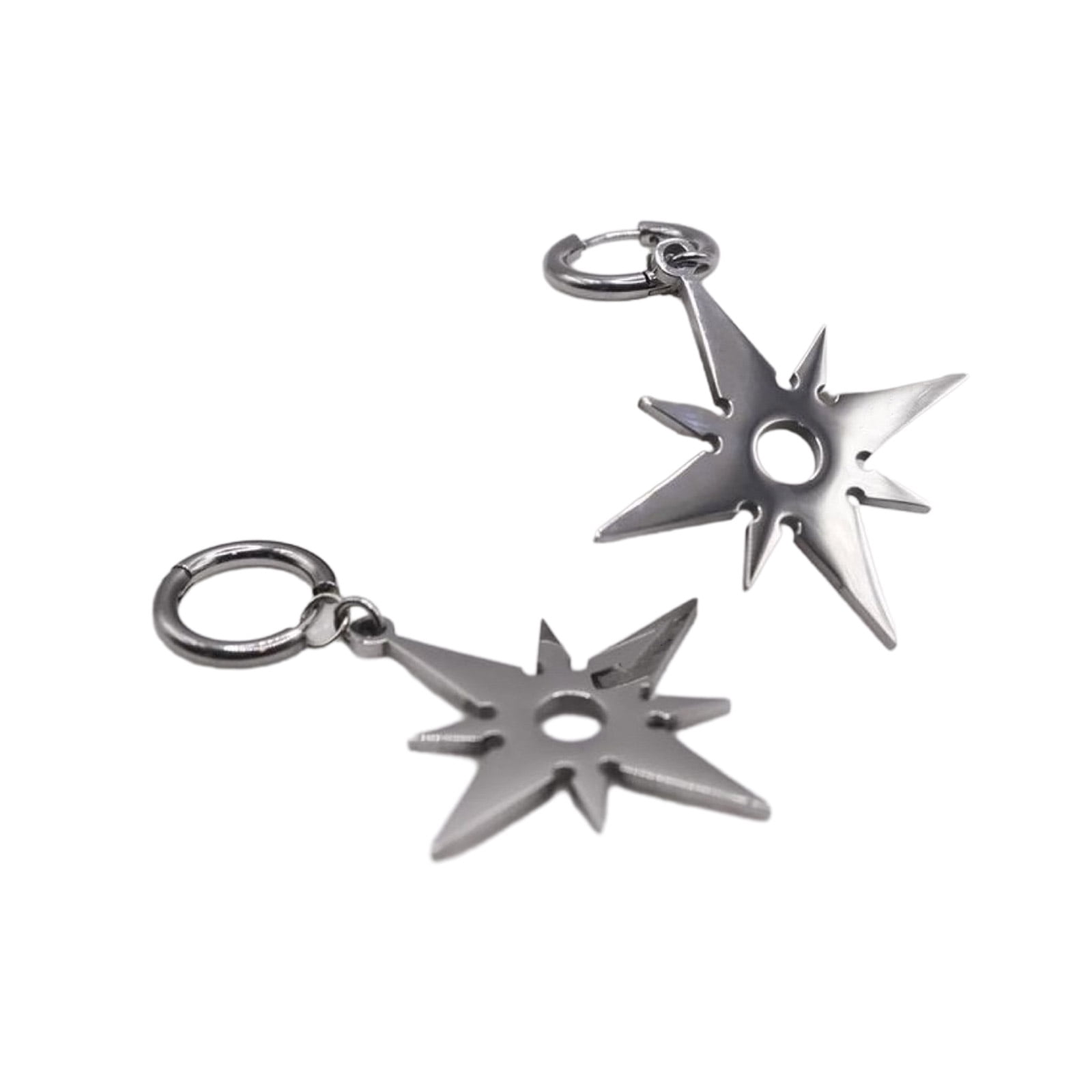 Peiiwdc Thorn Necklace for Men Women Thorn Star Pendant Earring Hip Hop ...
