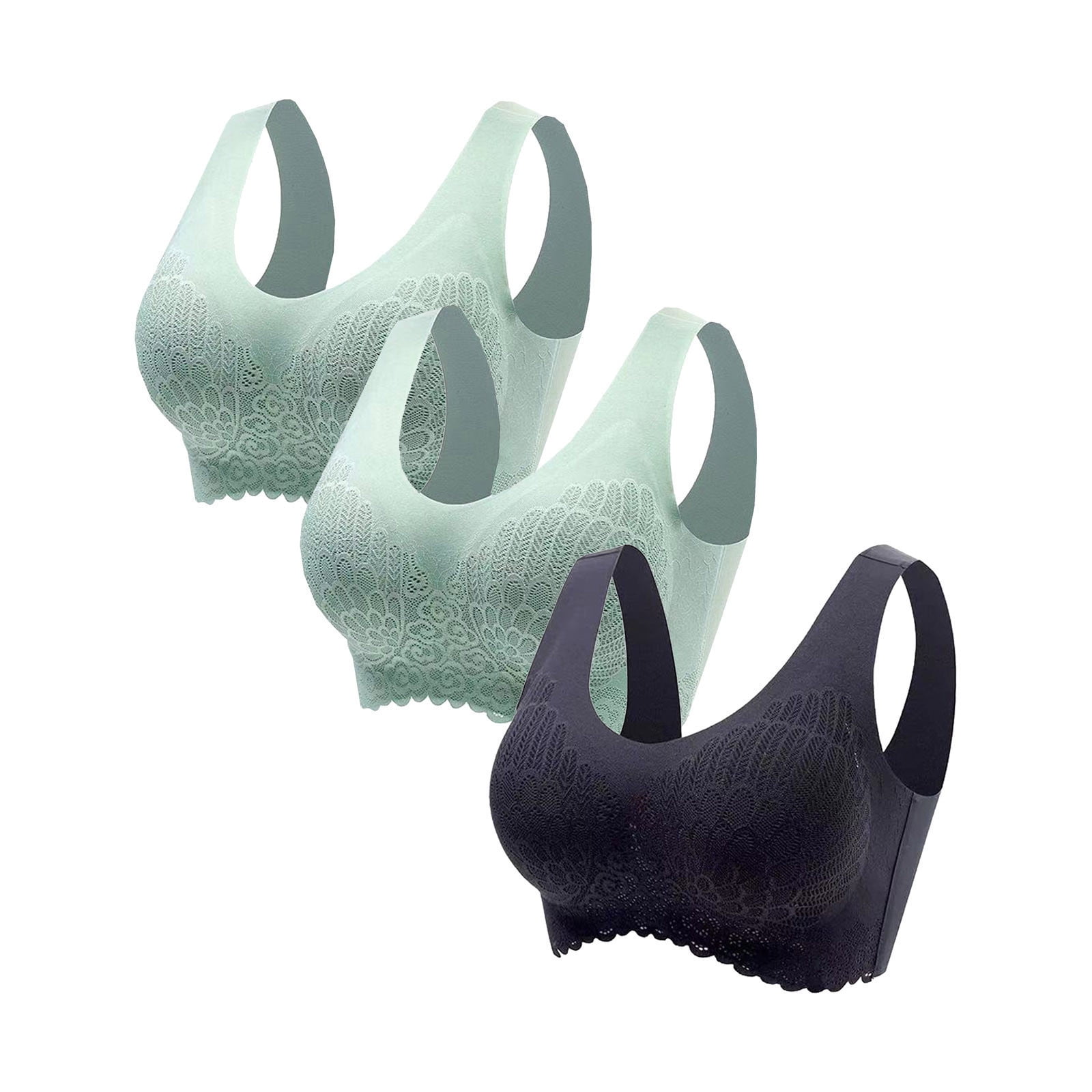 Pejock 3-Pack Women's Sports Bras, Compression Wirefree High Support ...