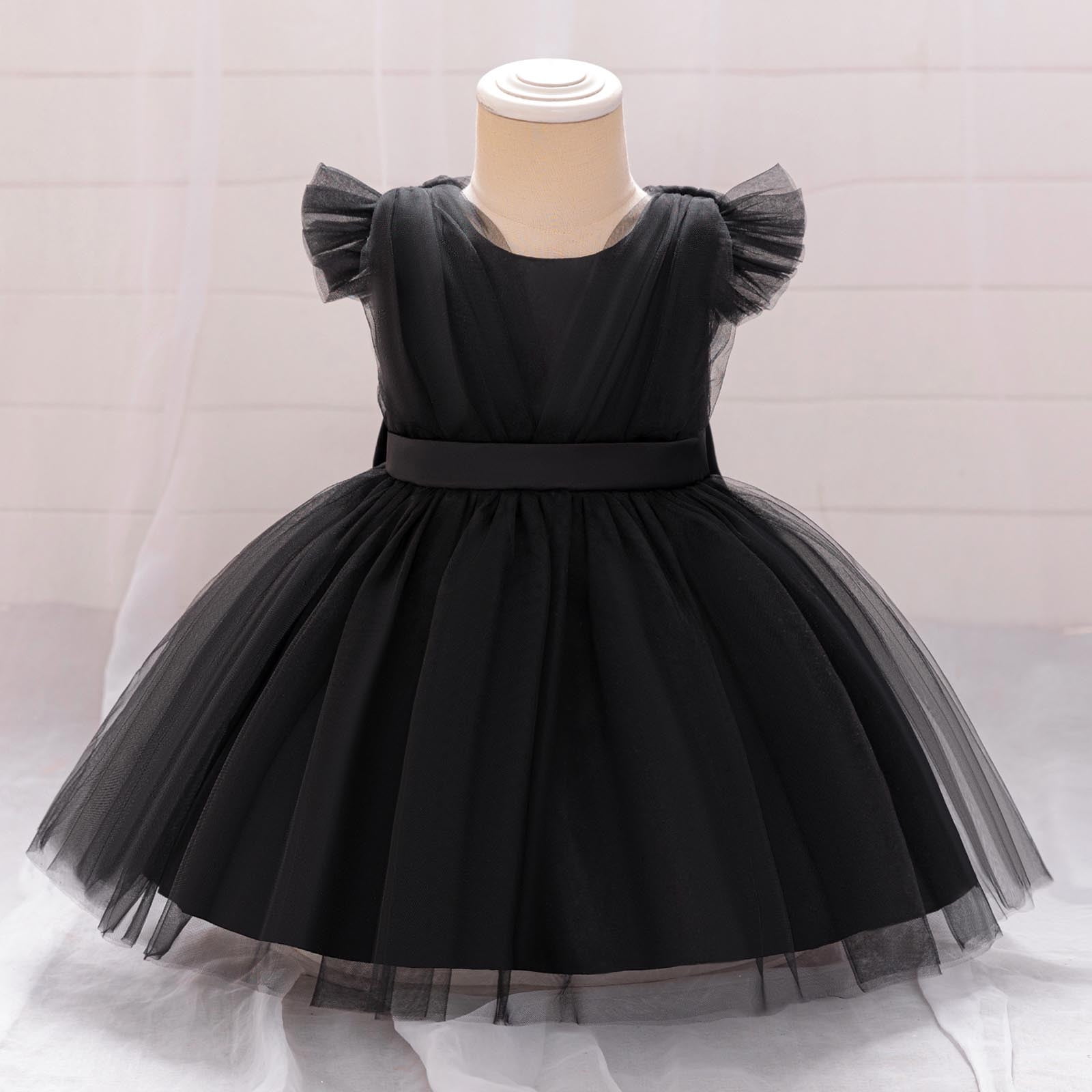 Pejock Baby Girl Performance Dress with Flying Sleeves - Tutu Mesh ...