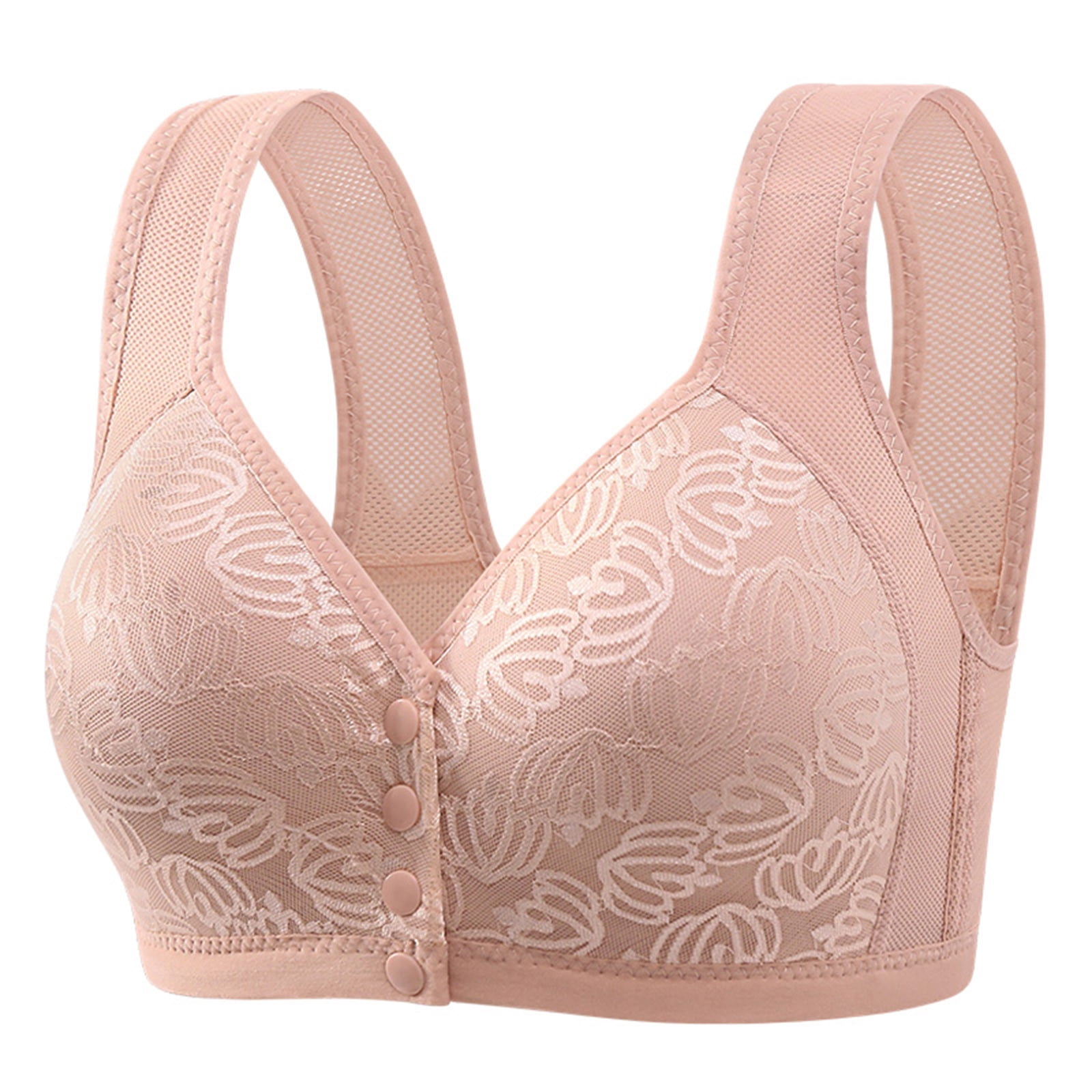 Pejock Bra for Women Front Snap Closure Bras Button Down Wirefree Bra ...