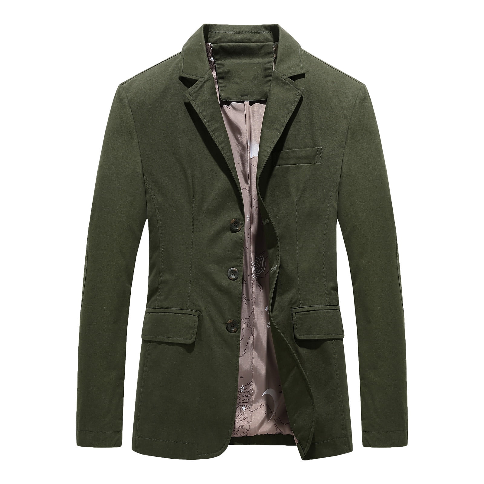 Pejock Men Casual Cotton Blazer Jacket, Solid Color Long Sleeve Suit ...