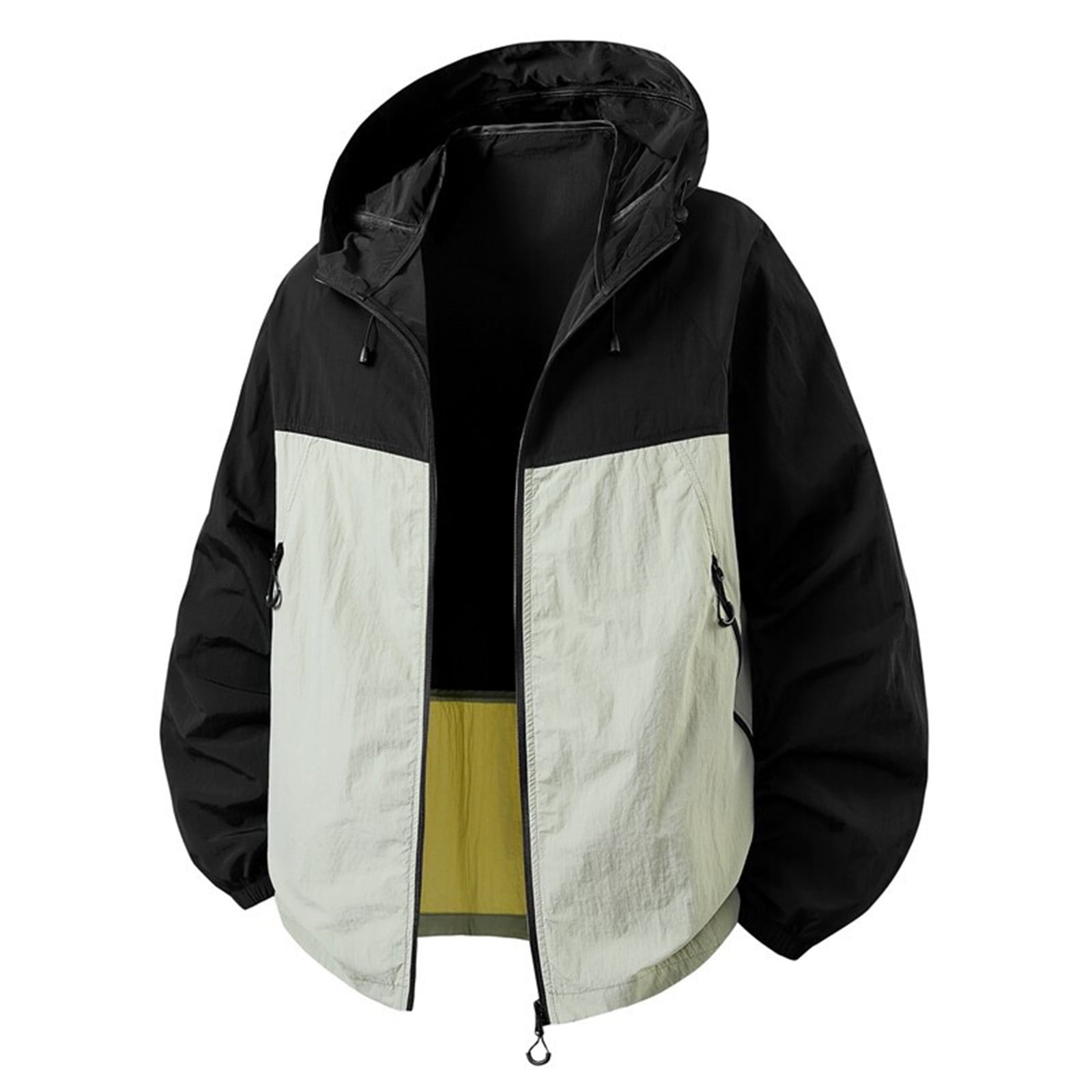 Pejock Men's Hooded Coat with Zipper and Pockets, Long Sleeve Casual ...