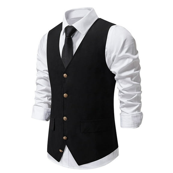 purcolt Mens Classic Business Waistcoat Slim Fit V Neck Dress Blazer ...