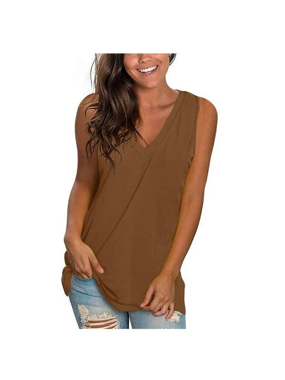 Bogo Summer Tops For Women 2025 Plus Size Womens Tank Tops Pack Ribbed Tunic Tops For Plus Size ...