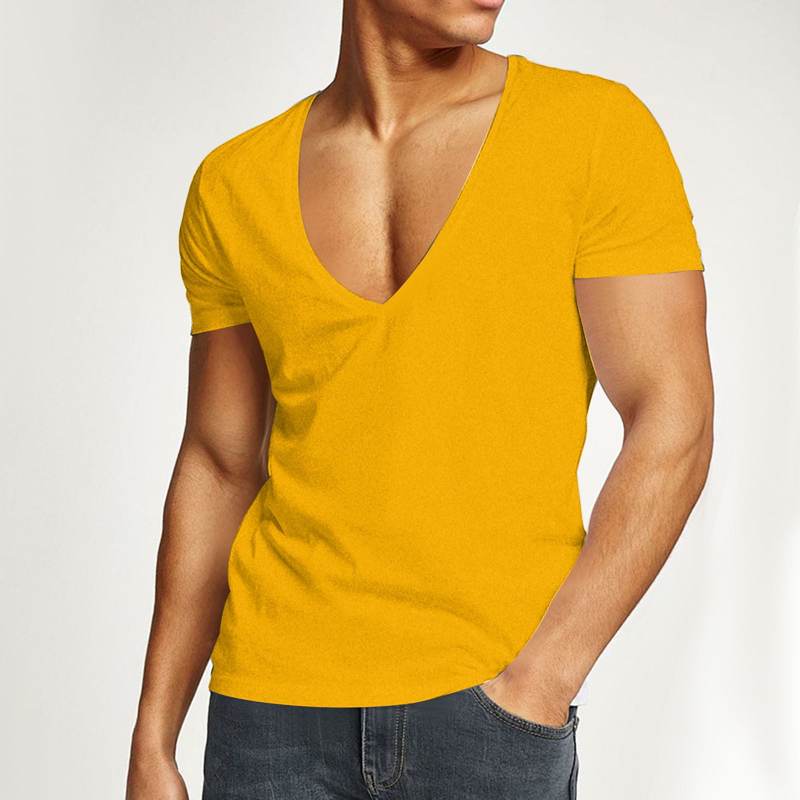 Pejock Summer Tank Tops for Men Solid Sleeveless V Neck Quick Dry Cami ...