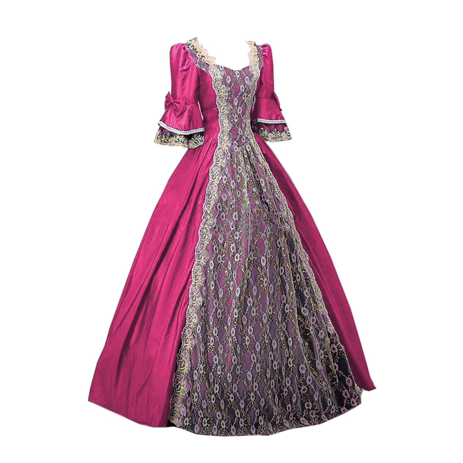 Pejock Women Gothic Long Dress Vintage Gothic Court Gown Renaissance ...