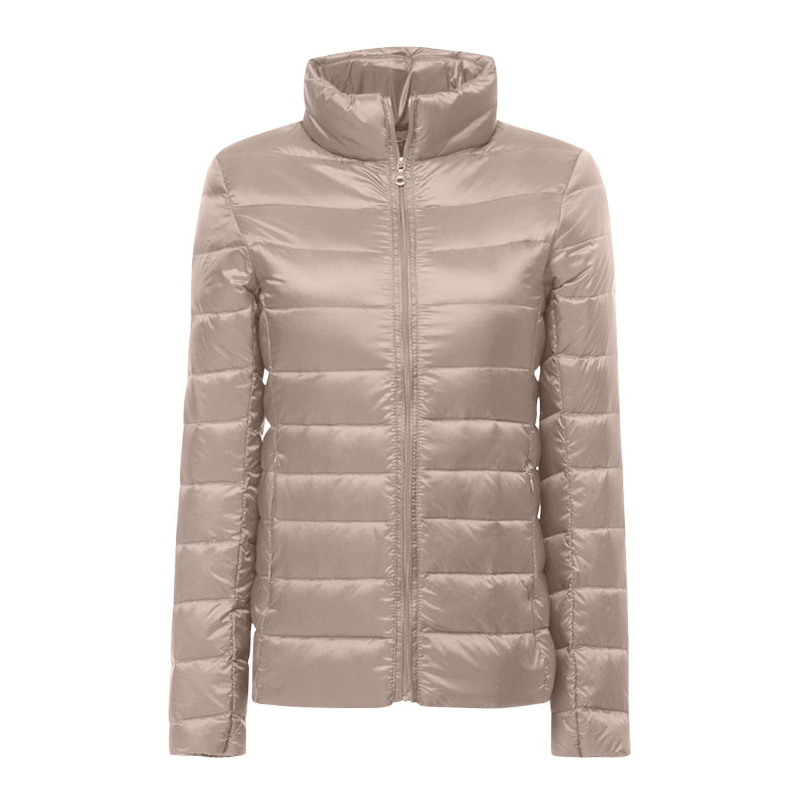 Pejock Women Winter Thicken Puffer Coat Solid Slim Loose Long Sleeve ...