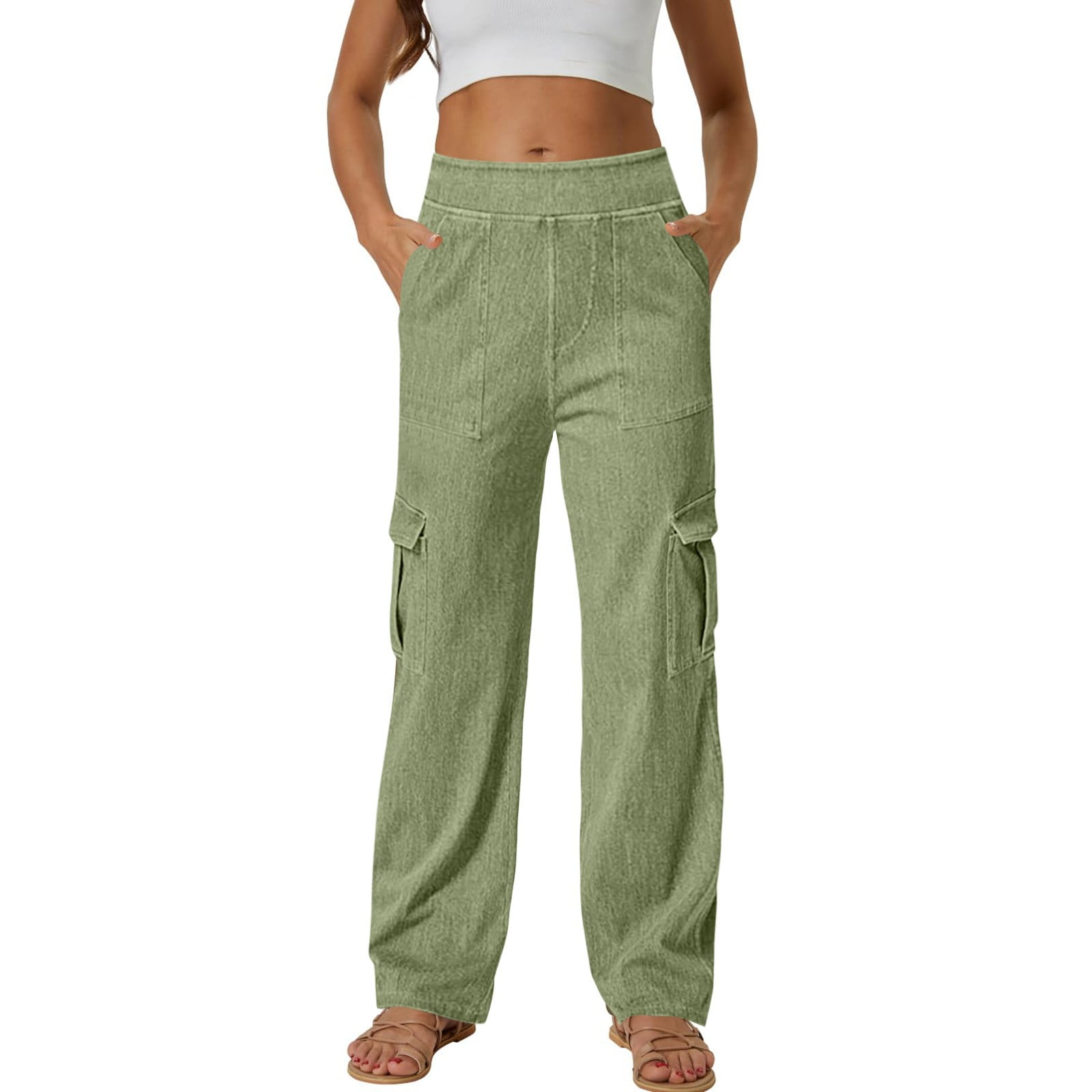 Pejock Women's Low Rise Work Pants Straight Leg, Lightweight Multi ...