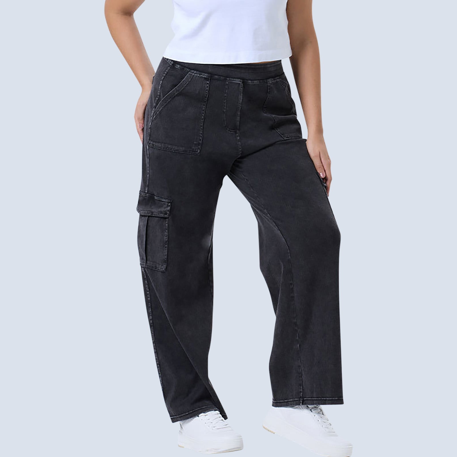 Pejock Women's Low Rise Work Pants Straight Leg, Lightweight Multi ...