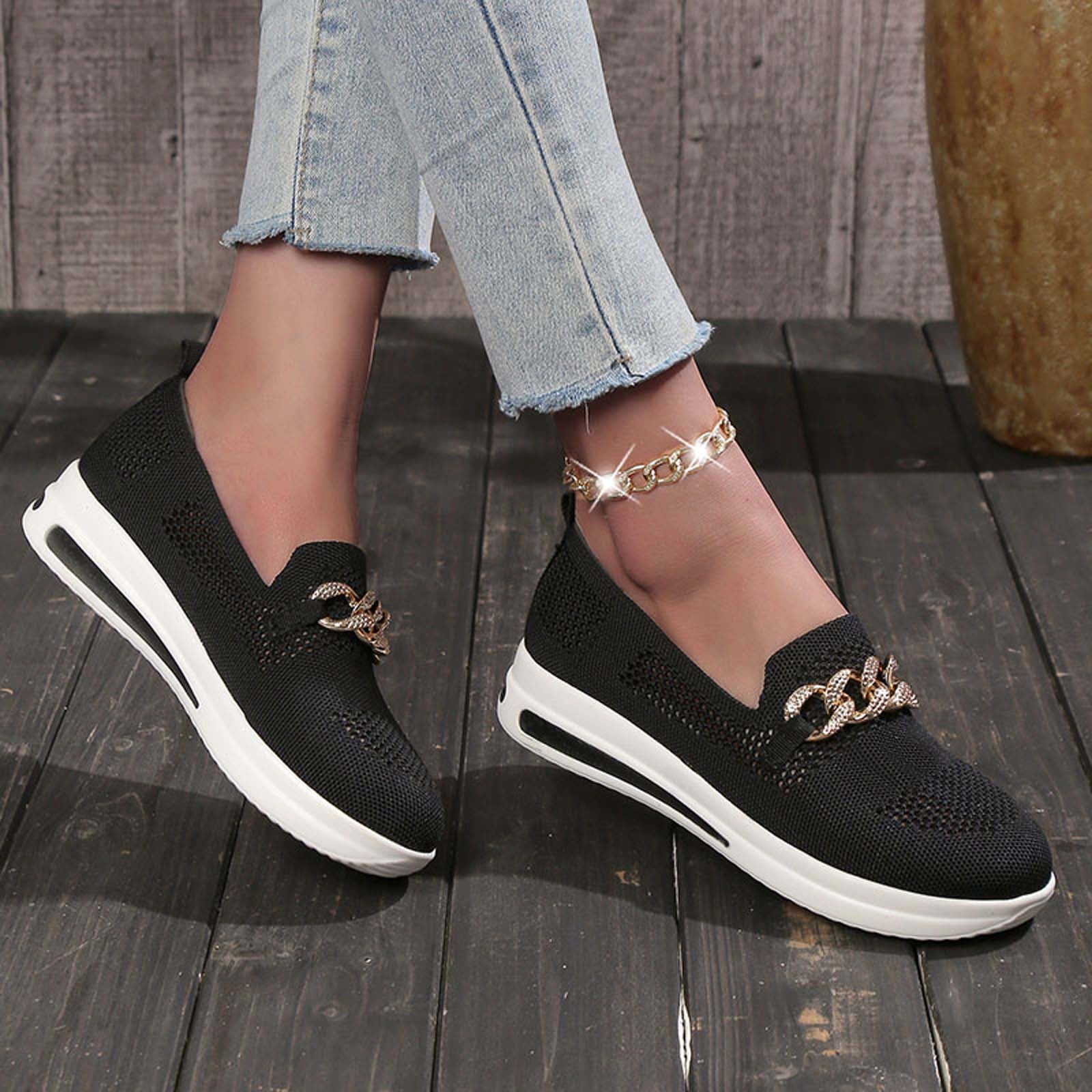 Pejock Women's Slip-On Sneakers, Lightweight Canvas Loafers ...