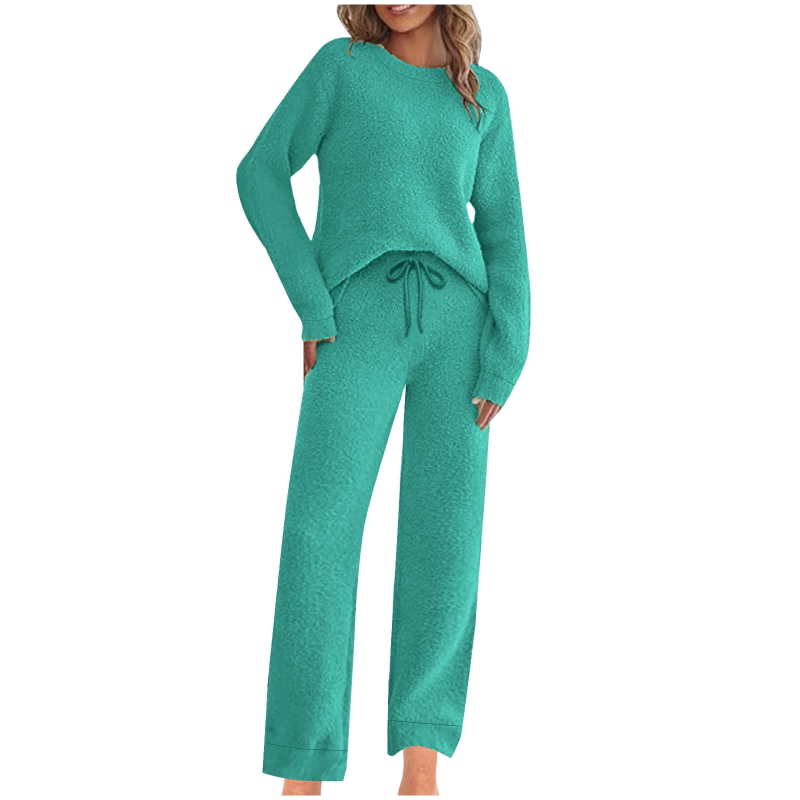 Pejock Womens Fall Winter Two Piece Outfits Sweatsuit Pullover Oversized Sweatshirt Sweatpants ...