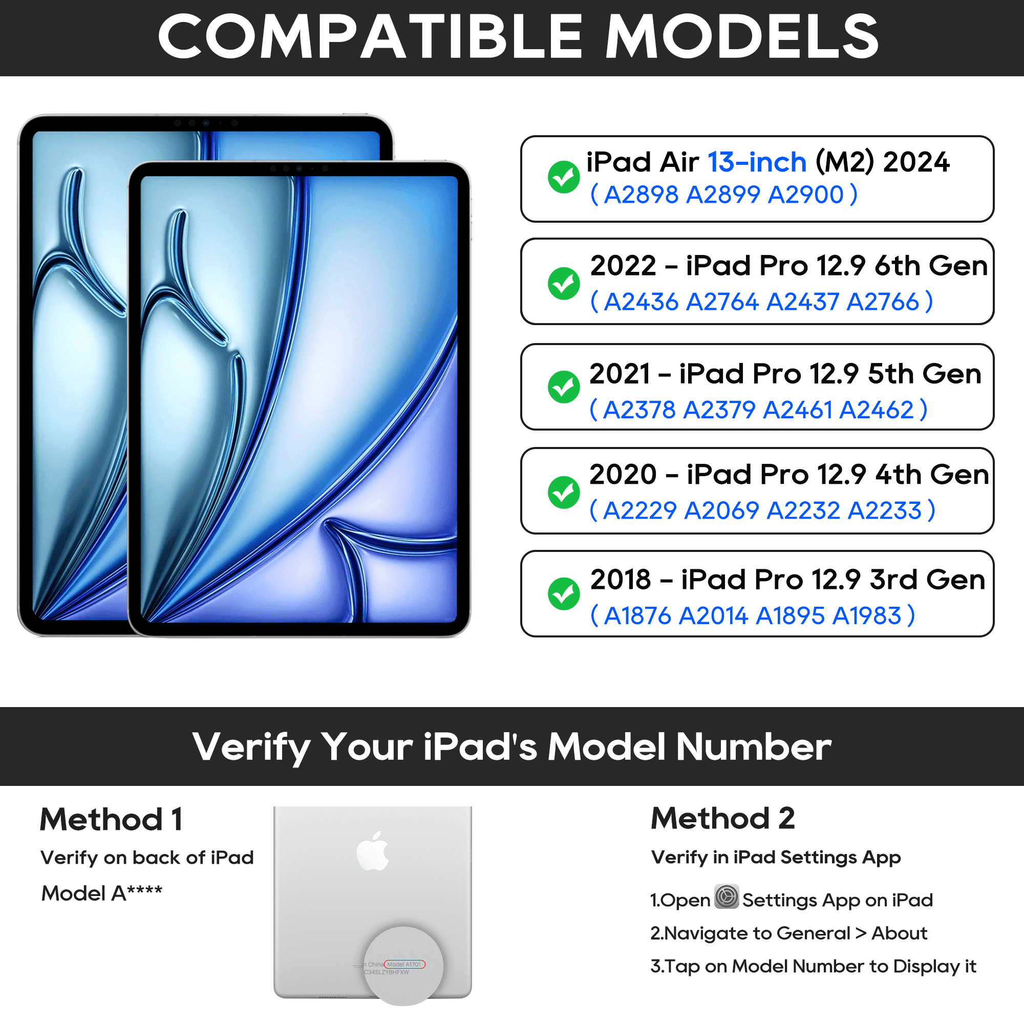 Pekarejue Numeric Magic Keyboard Case Compatible with iPad Air 13-inch ...