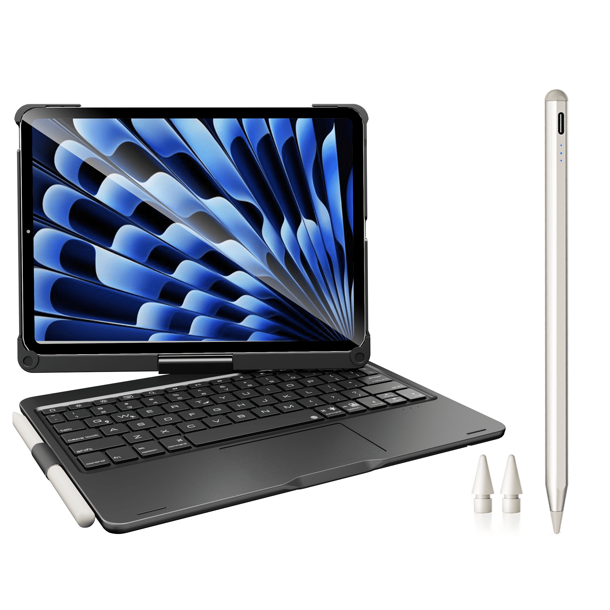 Pekarejue Wireless Keyboard Case with Trackpad + Stylus Pen Compatible ...