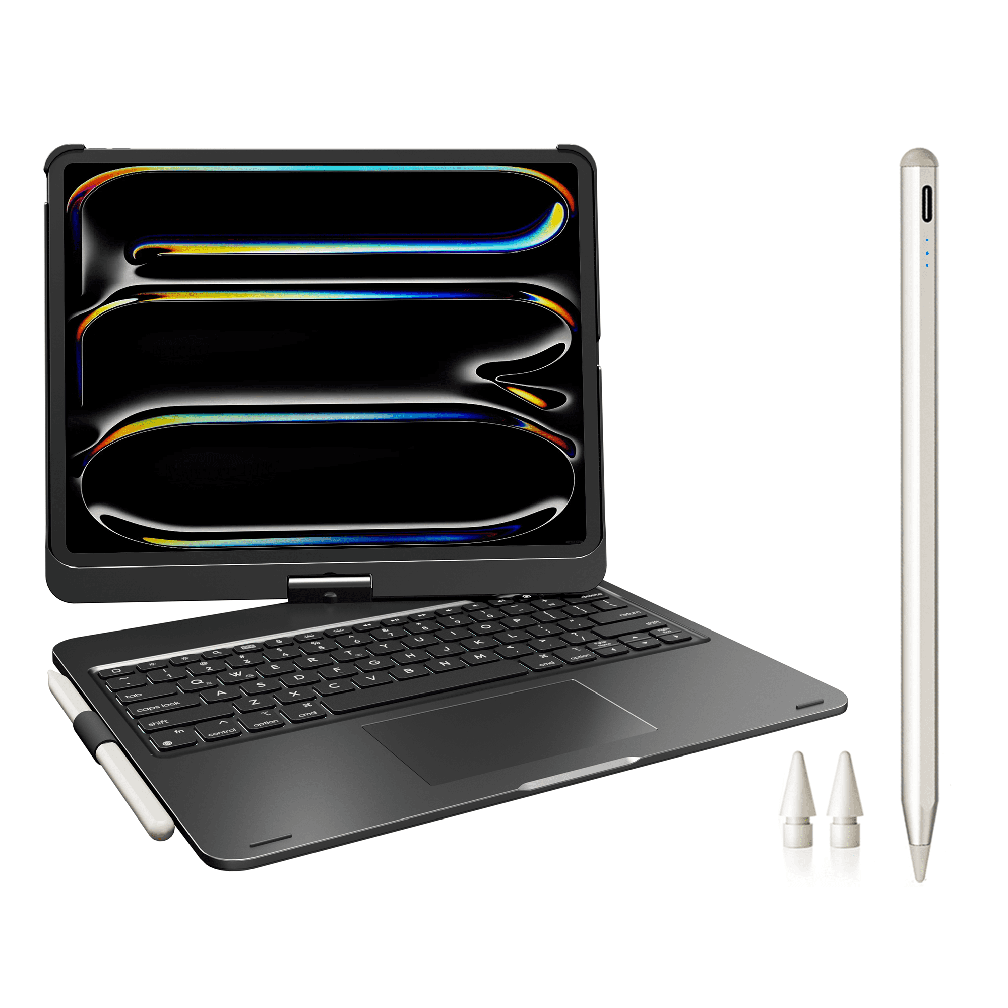 Pekarejue Wireless Keyboard Case with Trackpad + Stylus Pen Compatible ...