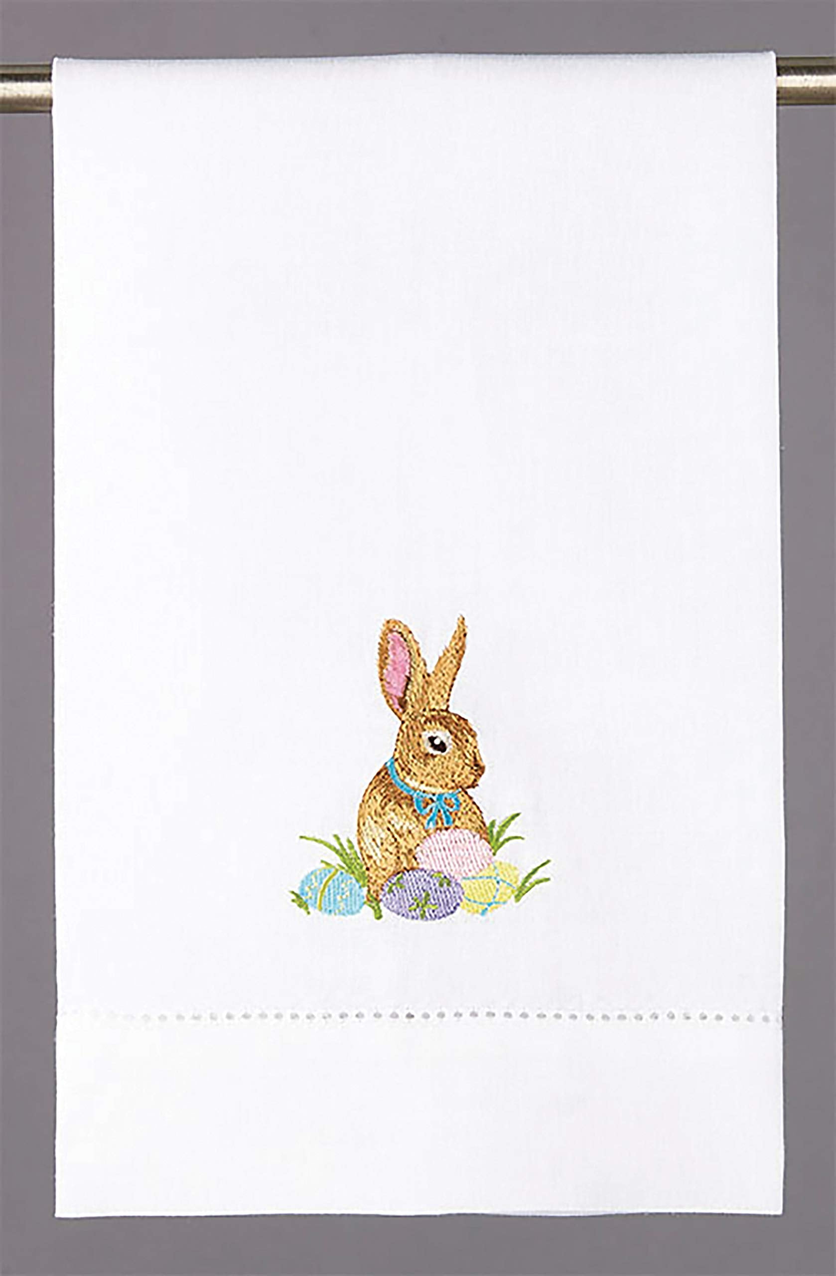 Peking Handicraft 04SJM7934WC Easter Bunny and Eggs Guest Towel, 1 ...