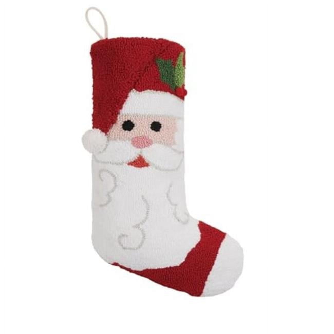 Peking Handicraft 12 x 20 in. Poly Santa Claus with Pom Stockings ...