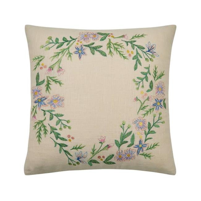 Peking Handicraft 24AV237C16SQ 16 x 16 in. Spring Wreath Embroidered ...