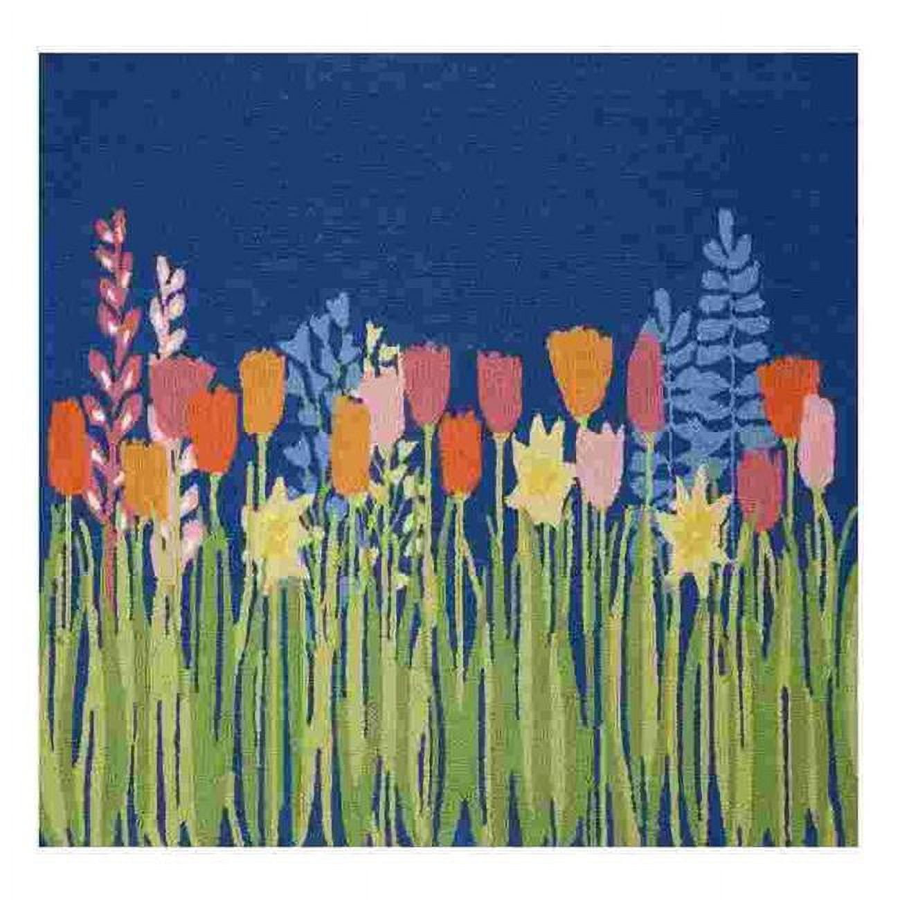 Peking Handicraft 30KN315C47 34 x 47 in. Midnight Garden Hook Rug ...