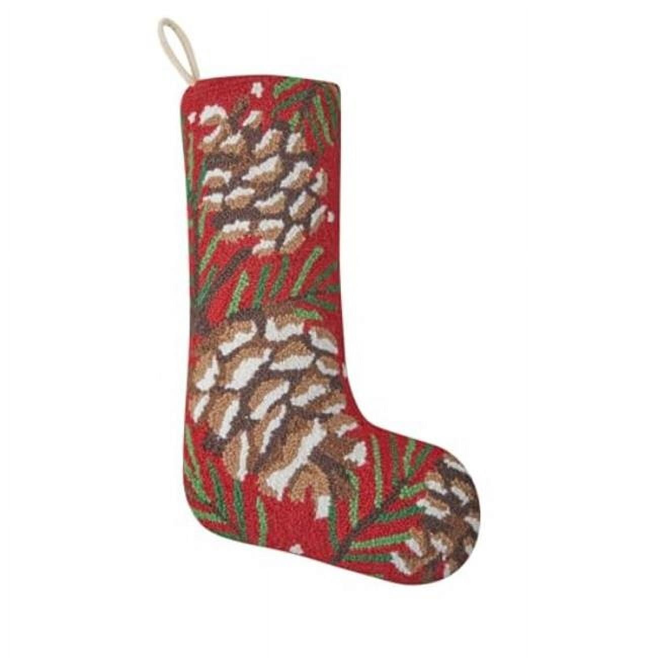 Peking Handicraft 31AV175MC 12 x 20 in. Wool Pine Cone Stockings, Multi ...