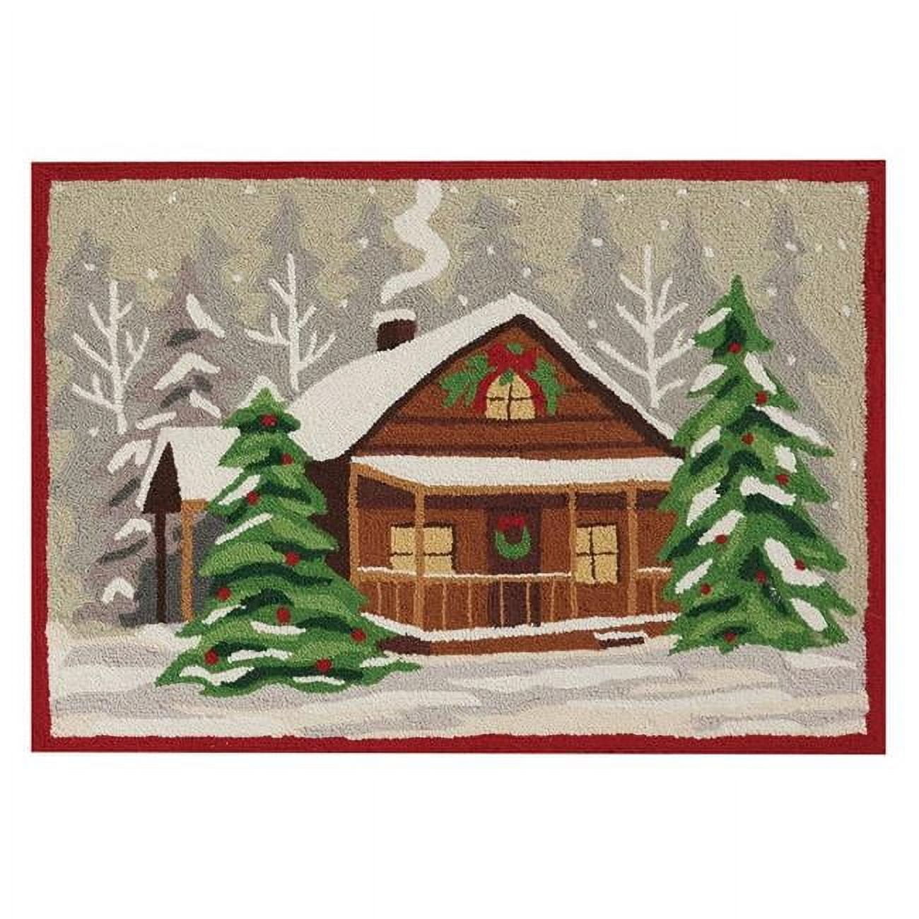 Peking Handicraft 31SJM10922C40 27 x 40 in. Holiday Cabin In The Woods ...
