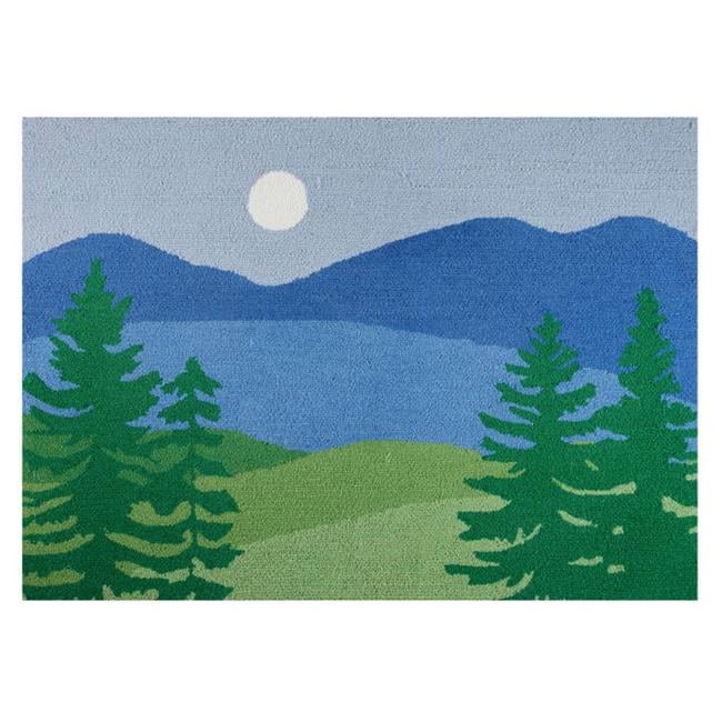 Peking Handicraft 34 x 47 in. Lakeview Hook Area Rug, Multi Color ...