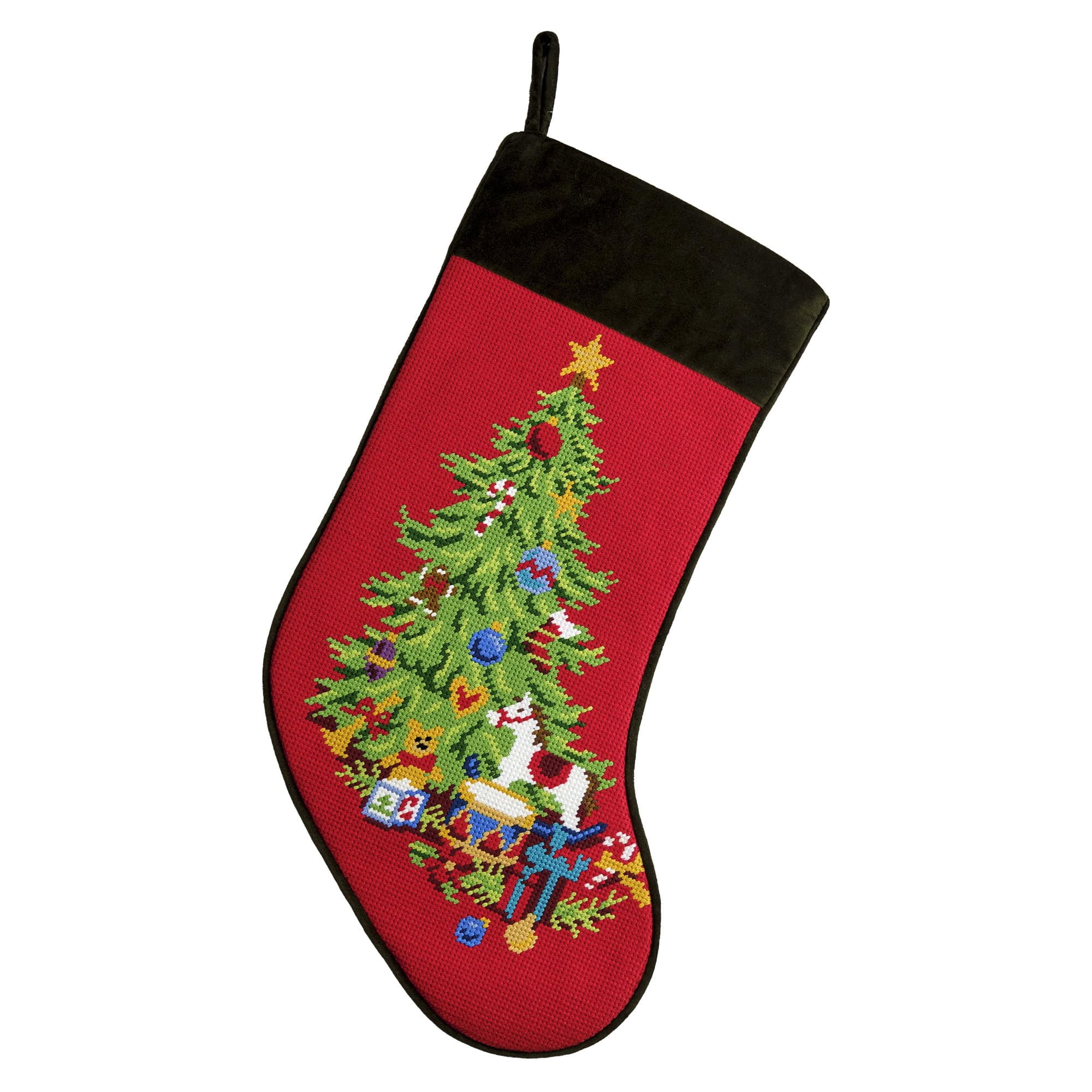Peking Handicraft Christmas Tree Embroidered Christmas Stocking, 18 ...