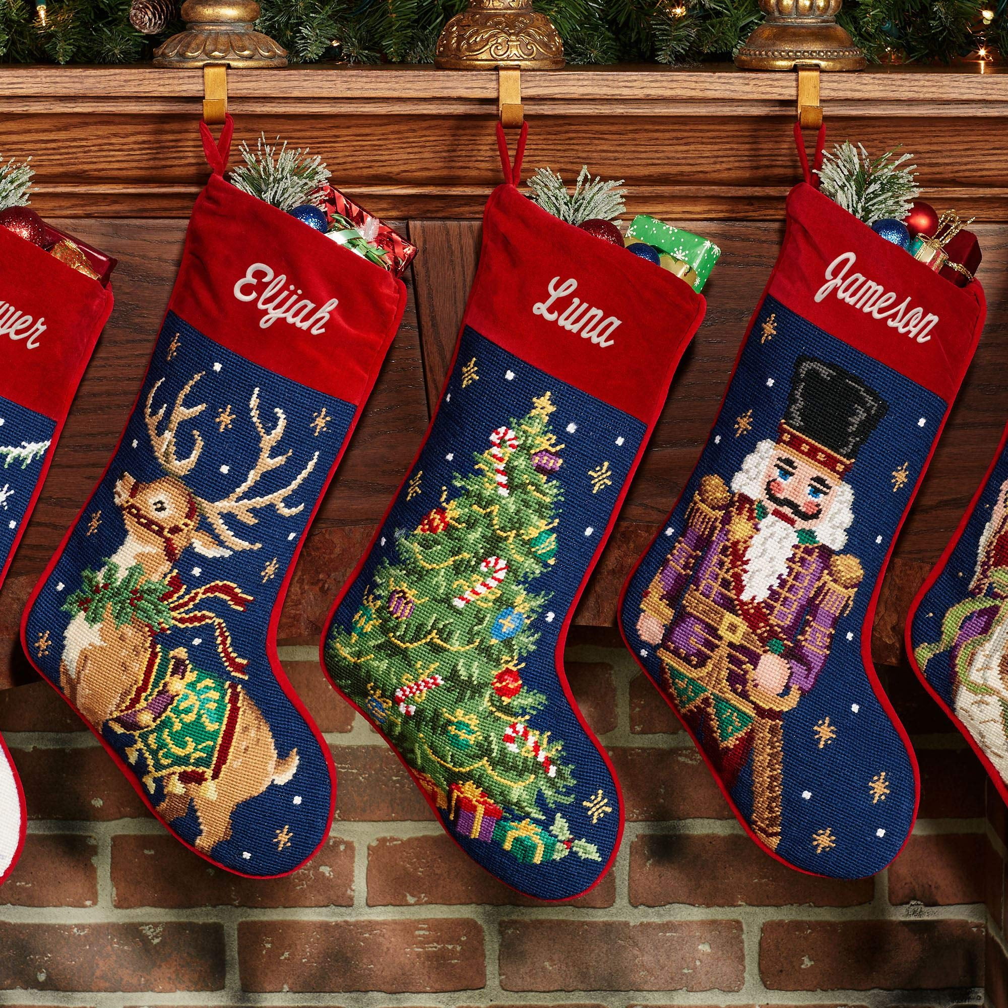 Peking Handicraft Santa Saint Nicholas Presents Needlepoint Christmas ...