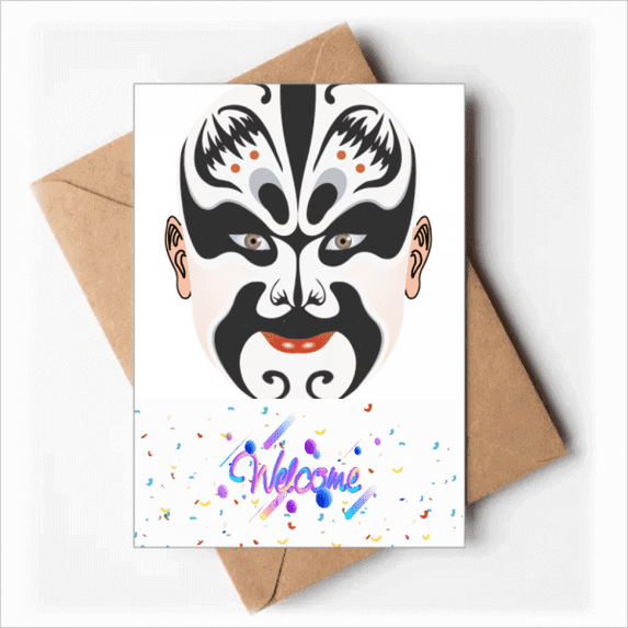 Peking Opera Head Colorful Zhangfei Welcome Back Greeting Cards ...