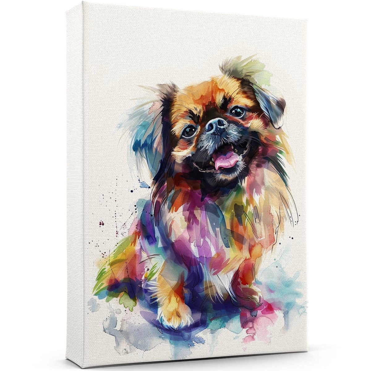 Pekingese Canvas Wall Art, Modern Cute Colorful Pekingese Canvas Dog ...