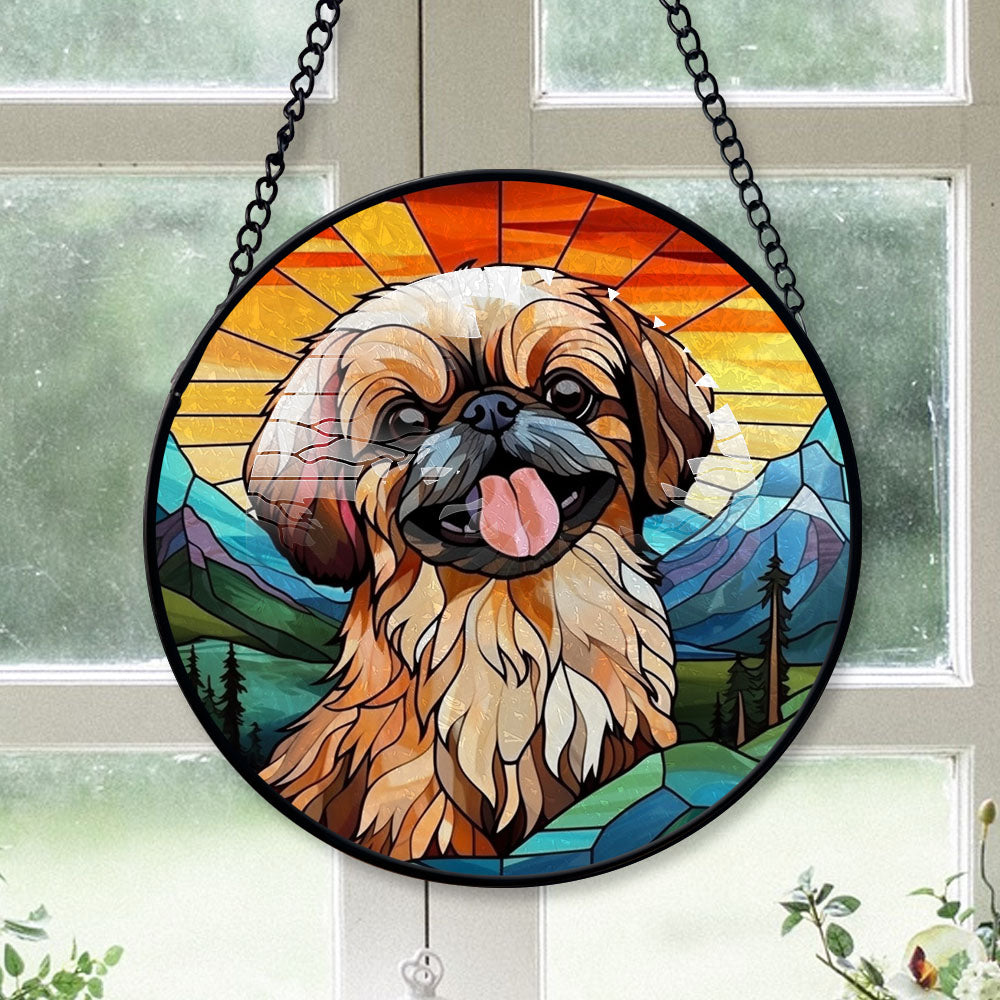 Pekingese Dog Ornament Christmas 2025 - Pekingese Dog Stained Glass ...