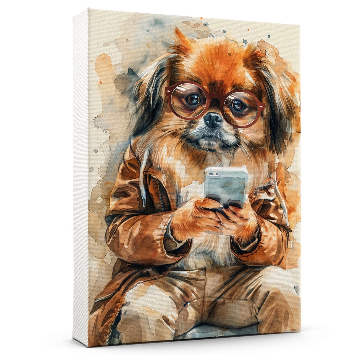 Pekingese Dog Siting On Toilet Poster Unframe, Pekingese Dog Canvas ...