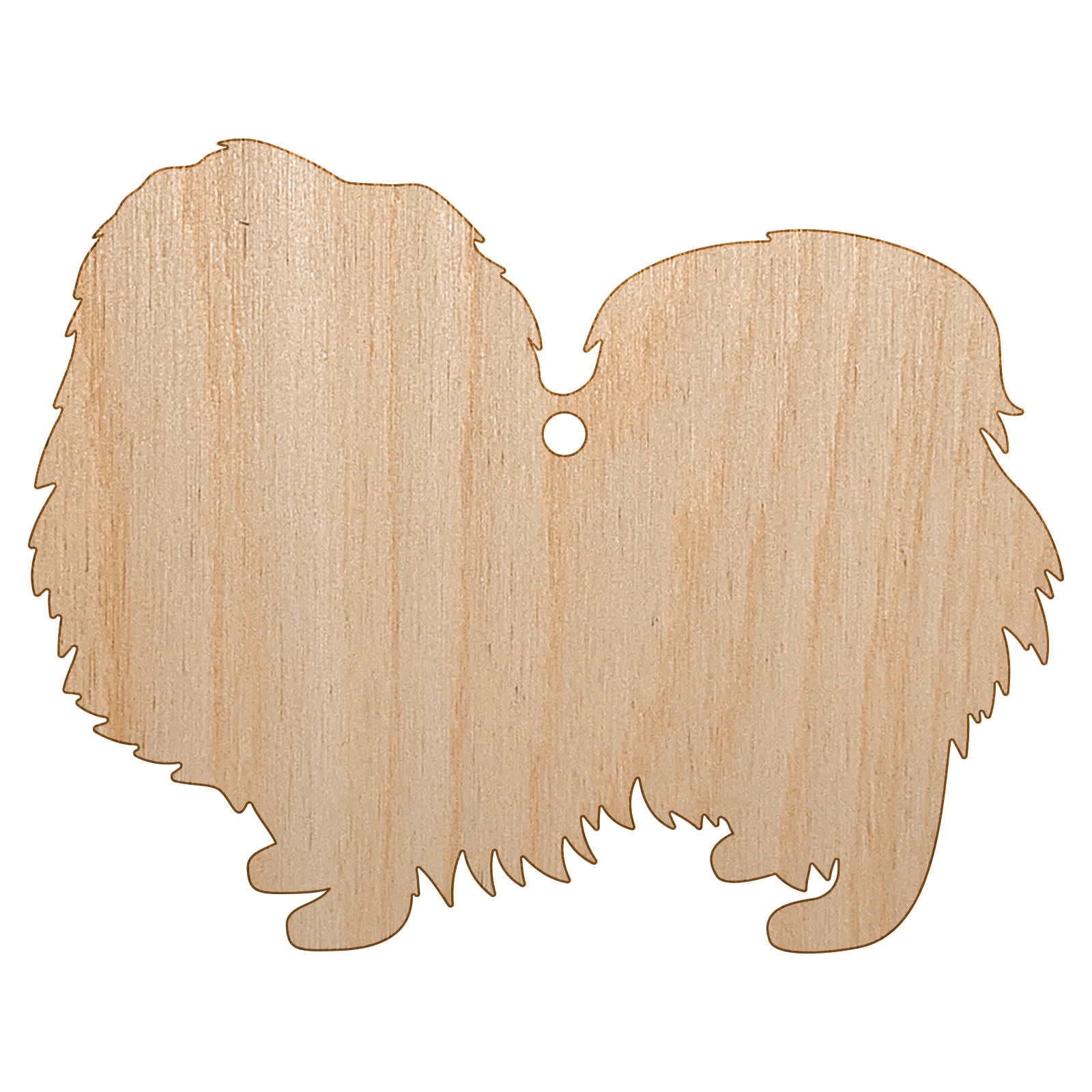 Pekingese Dog Solid Wood Holiday Christmas Tree Ornament Unfinished DIY ...